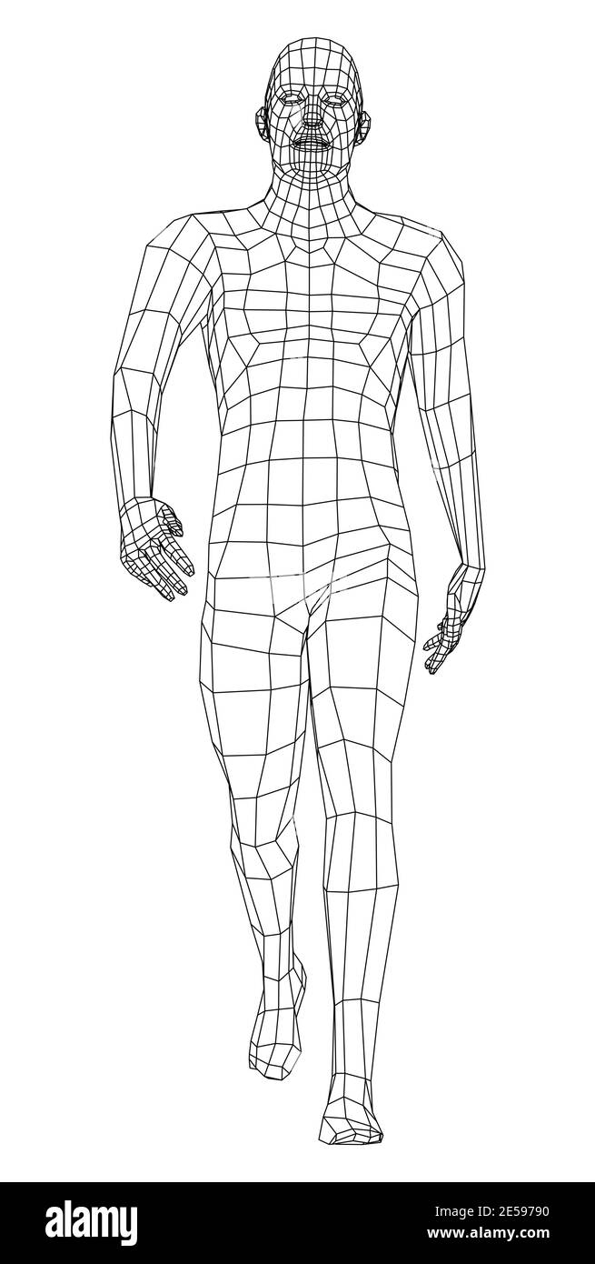 Wireframe walking man. Vector Stock Vector Image & Art - Alamy