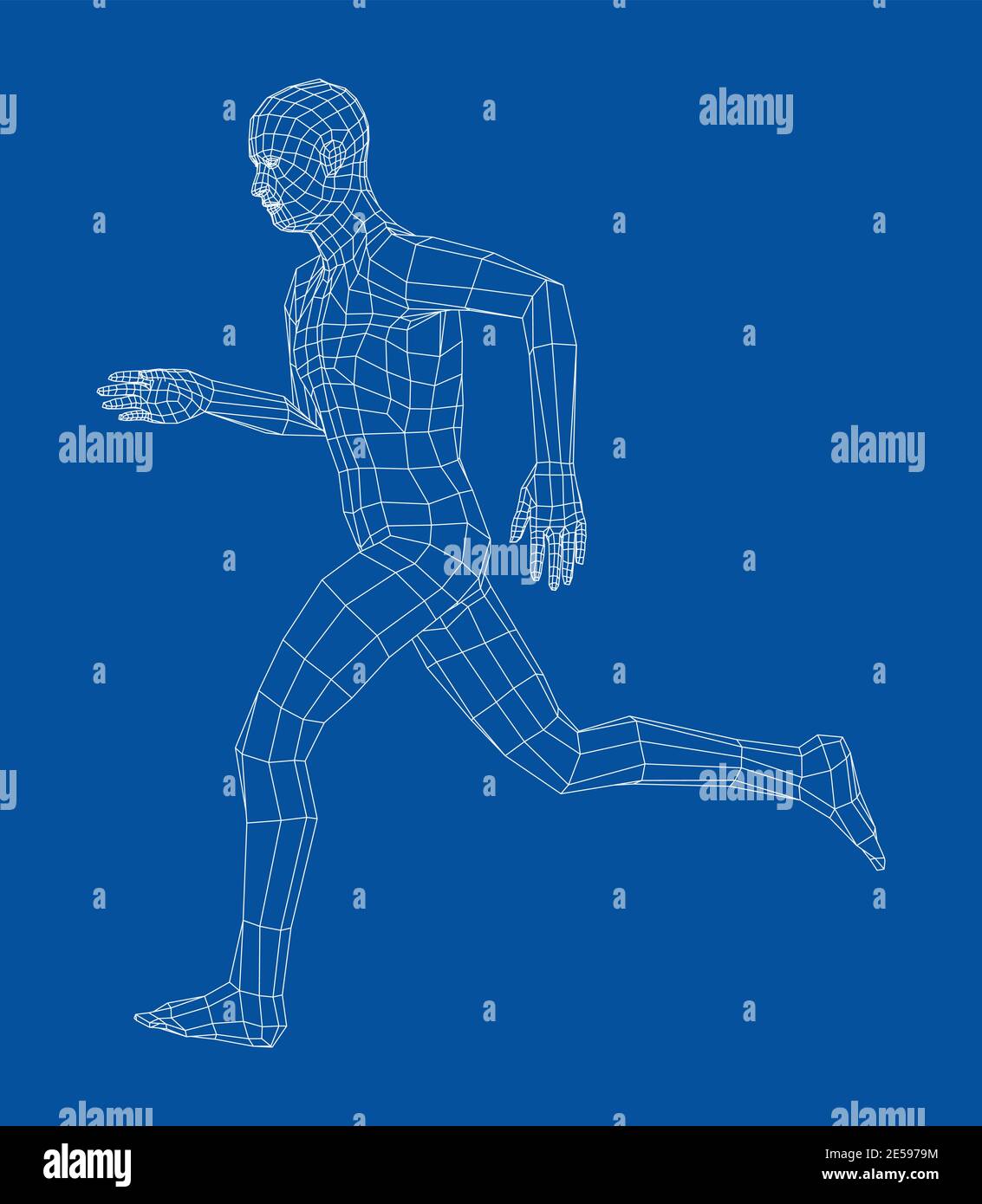 Wireframe running man. Vector Stock Vector Image & Art - Alamy