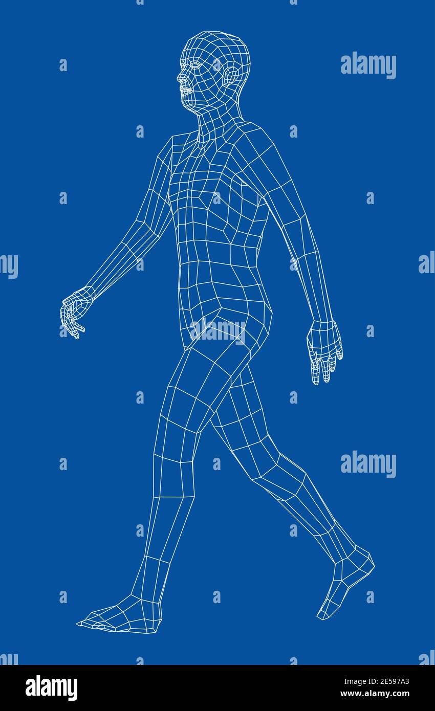 Wireframe walking man. Vector Stock Vector Image & Art - Alamy