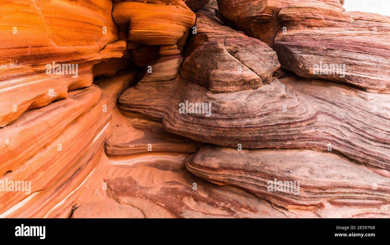 Striped Layers of Eroded Sandstone in Kaolin Wash, Valley of Fire State ...