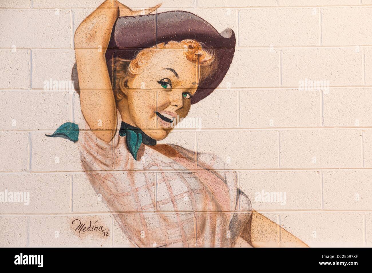 Mural of Vintage Cowgirls by Artists Ernest Roberts and Tim Medina ...