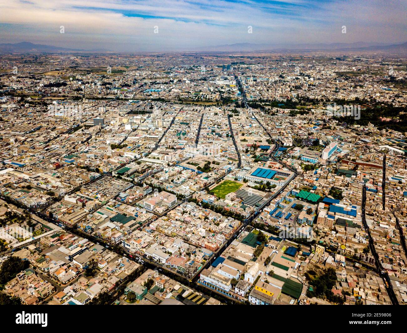 Aerial view of Arequipa city in Peru. Taken with the drone, a panoramic ...
