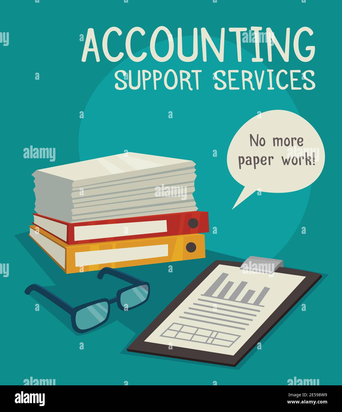Business concept set for advertising accounting support services vector ...