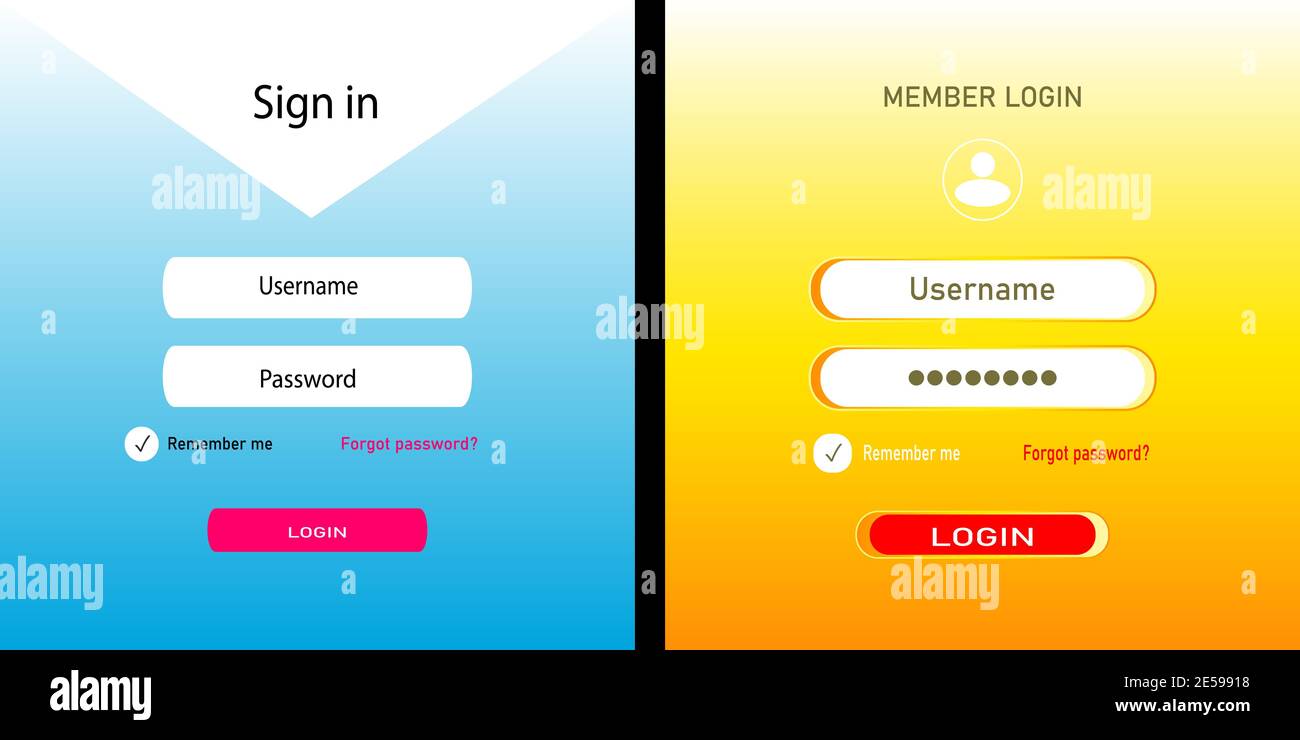 Username password box Stock Vector Images - Alamy