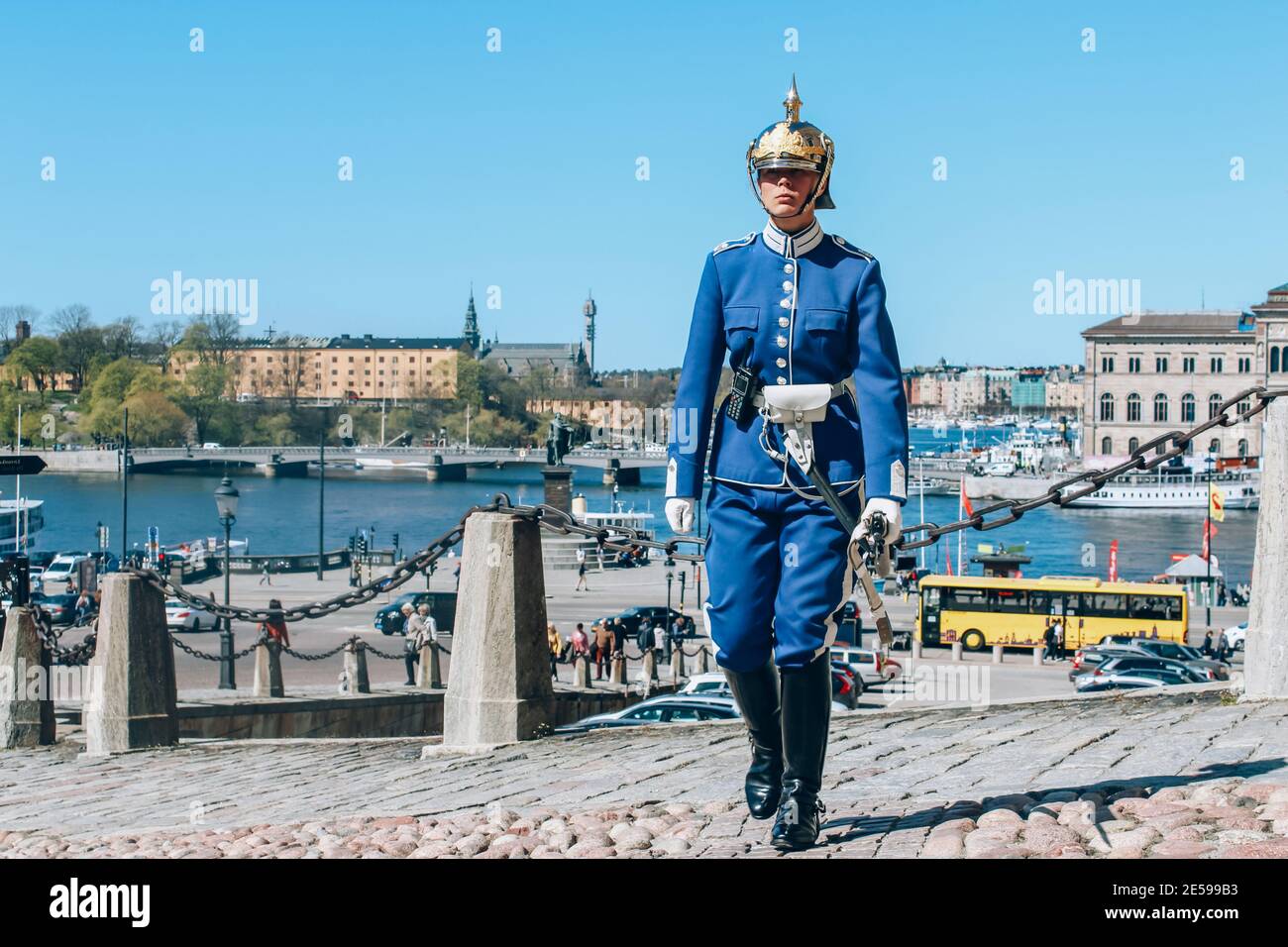 Stockholm, Sweden - May 1, 2019: The Royal Guards Ceremony at the Royal ...