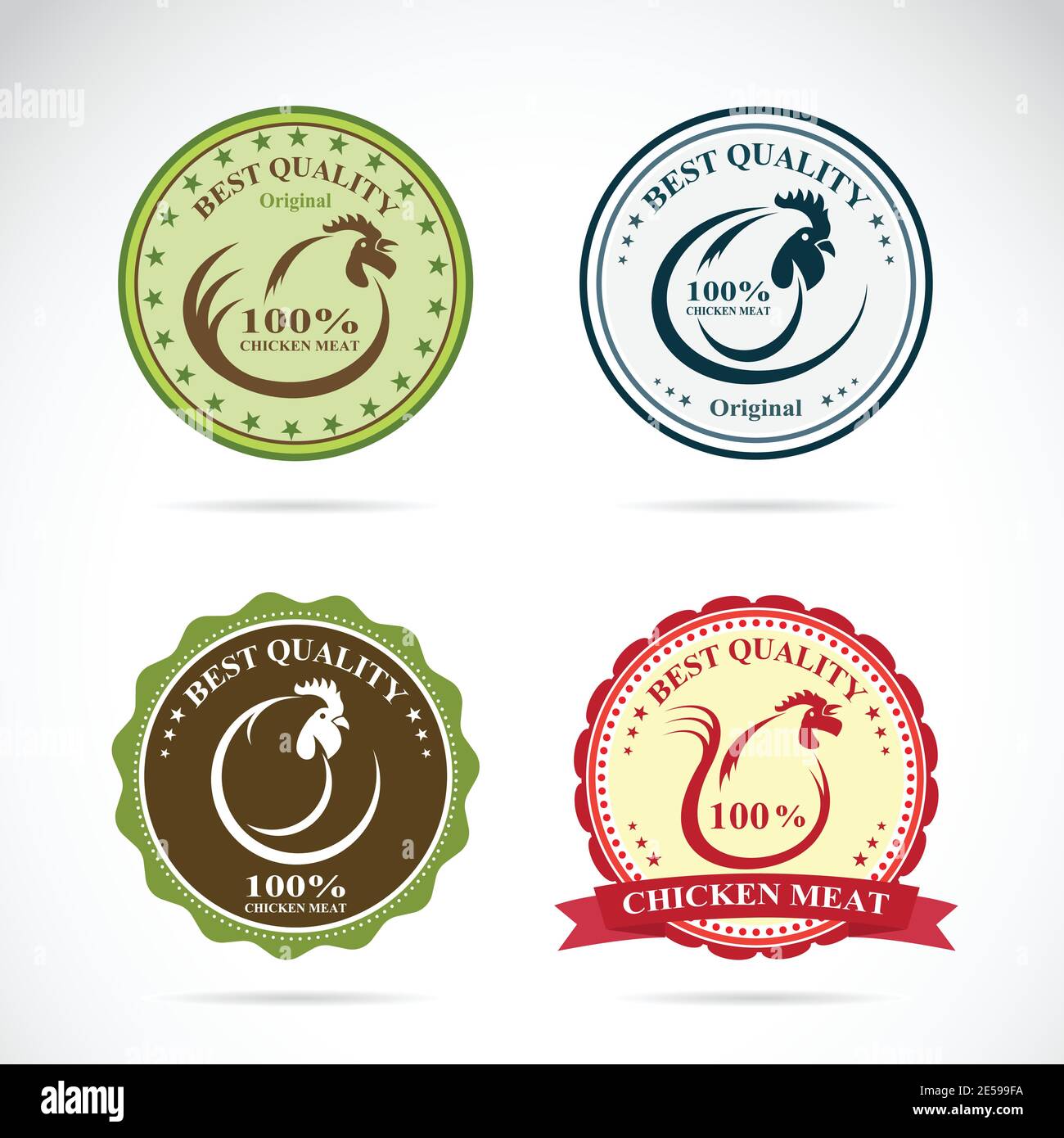 Set of vector chicken label on white background. Easy editable layered ...