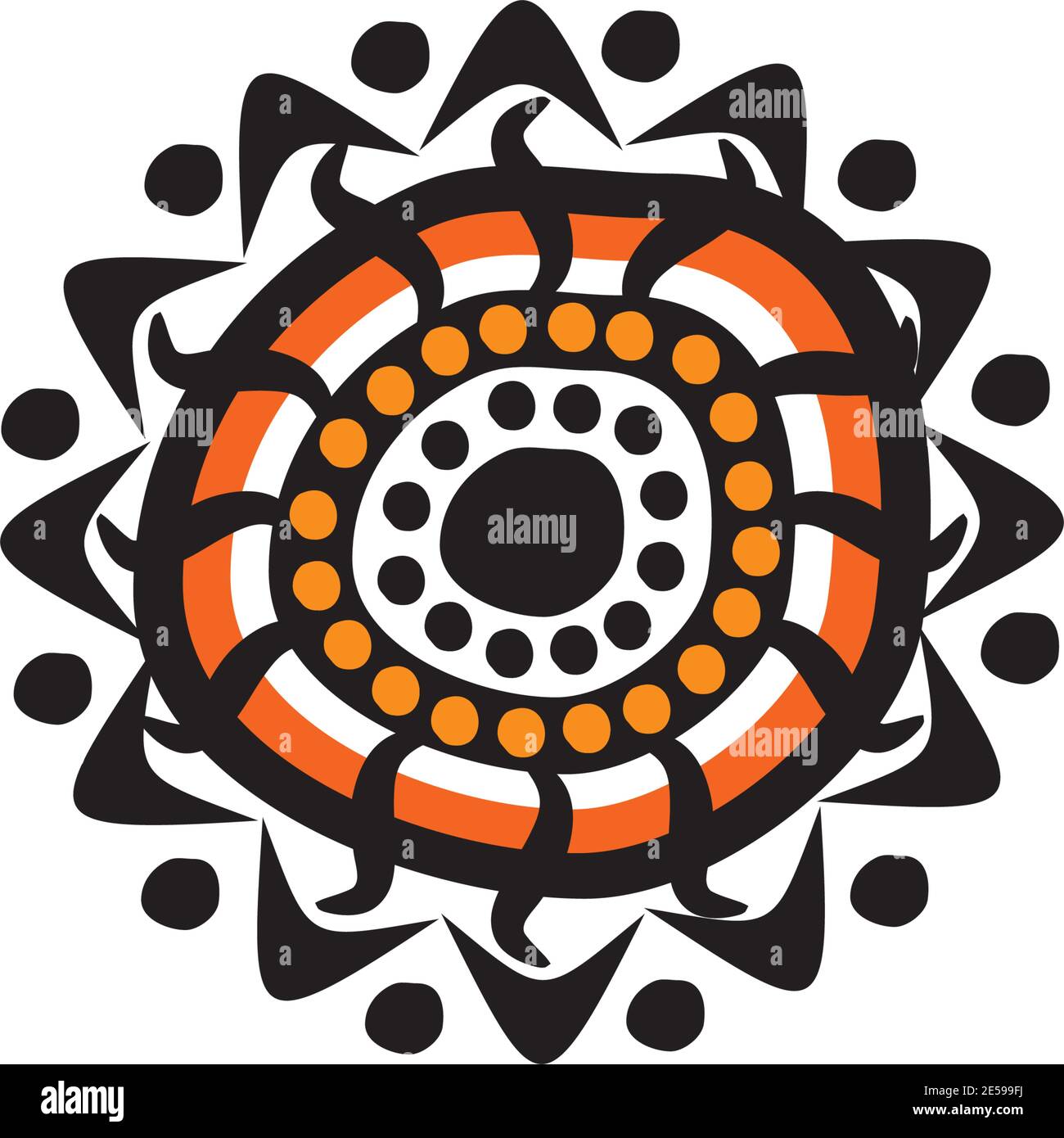Aboriginal art dots painting icon logo design vector template Stock ...
