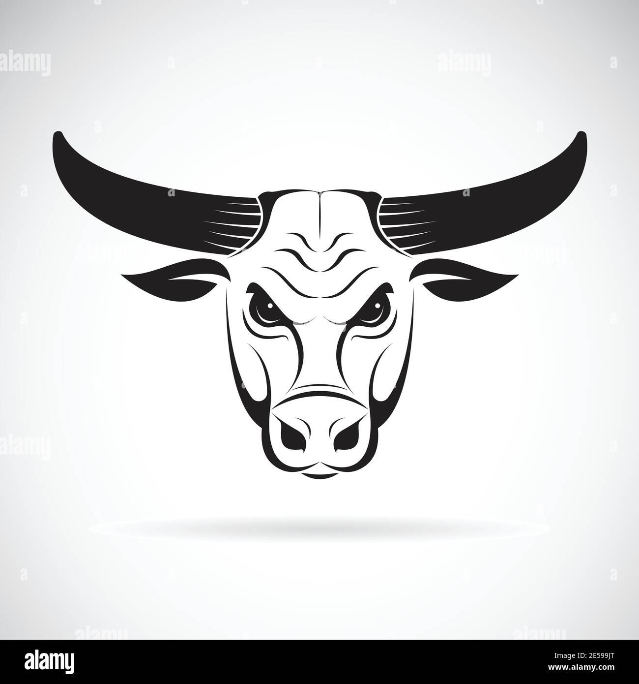 Vector of a bull head on a white background. Wild Animals Stock Vector ...