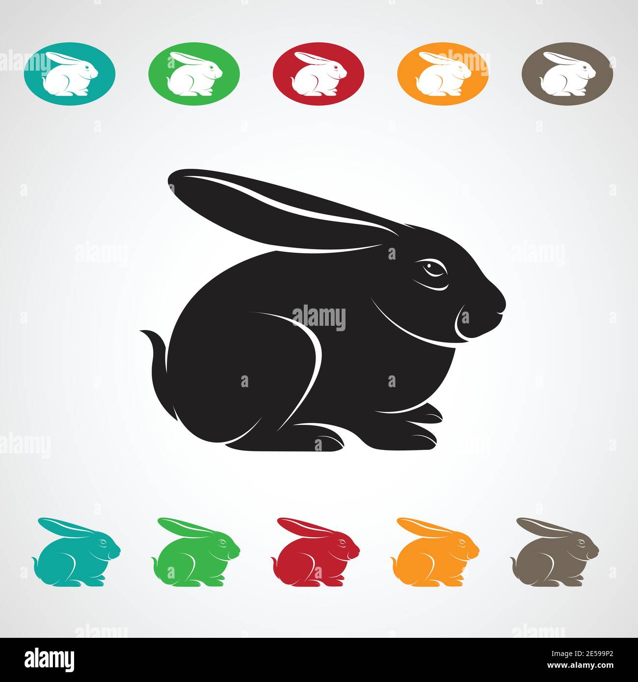 Vector image of an rabbit on white background Stock Vector Image & Art ...