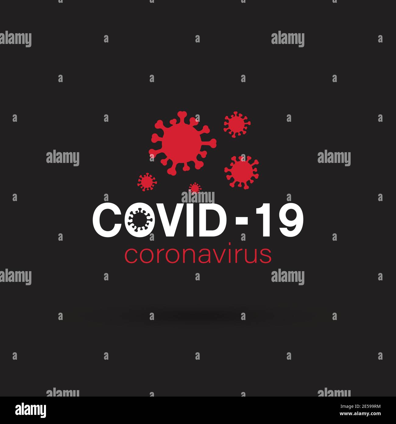 Vector of Covid-19 Coronavirus concept on black background. Novel ...