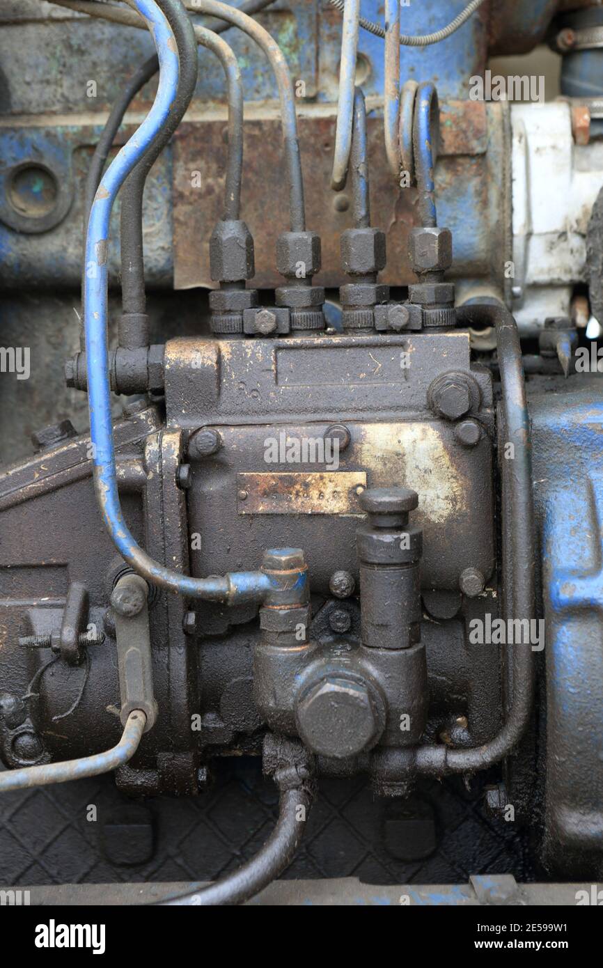 Part of the old tractor diesel engine Stock Photo - Alamy