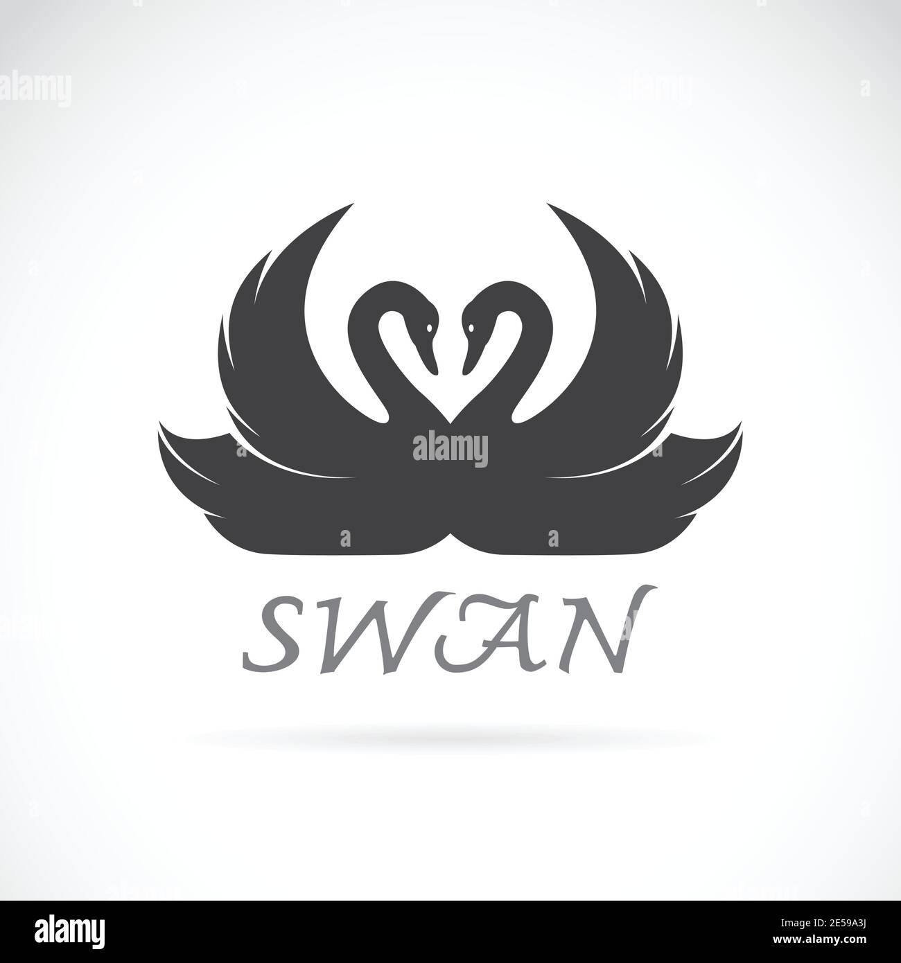 Vector of swan design on a white background. Easy editable layered ...