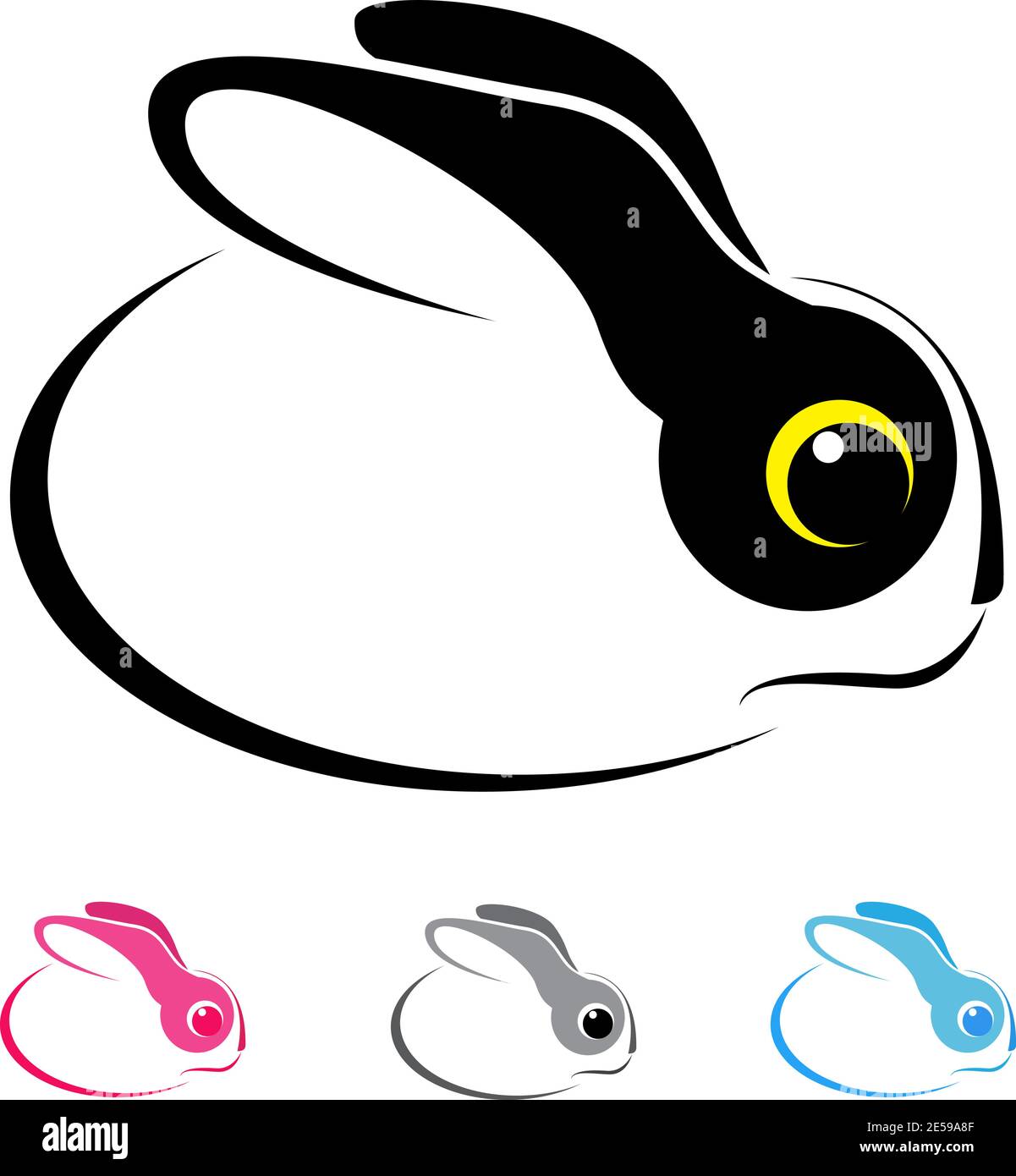 Vector of an rabbit on white background. Easy editable layered vector ...