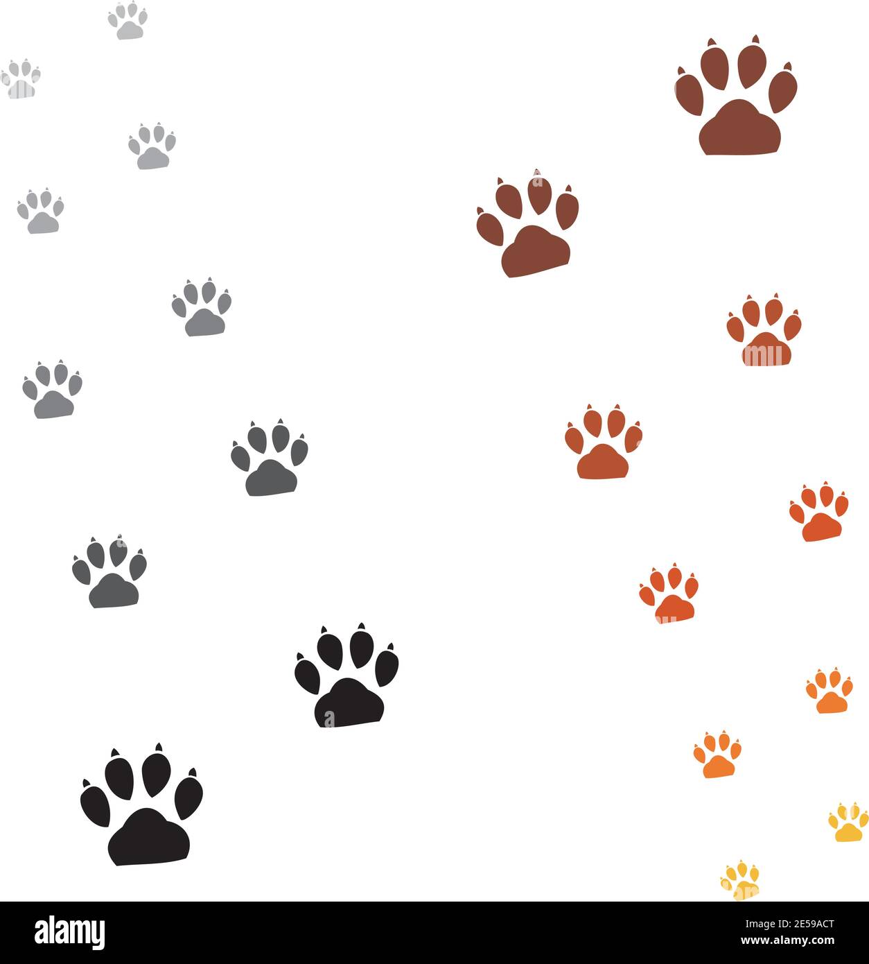 Illustration animals paws print on a white background. Easy editable ...