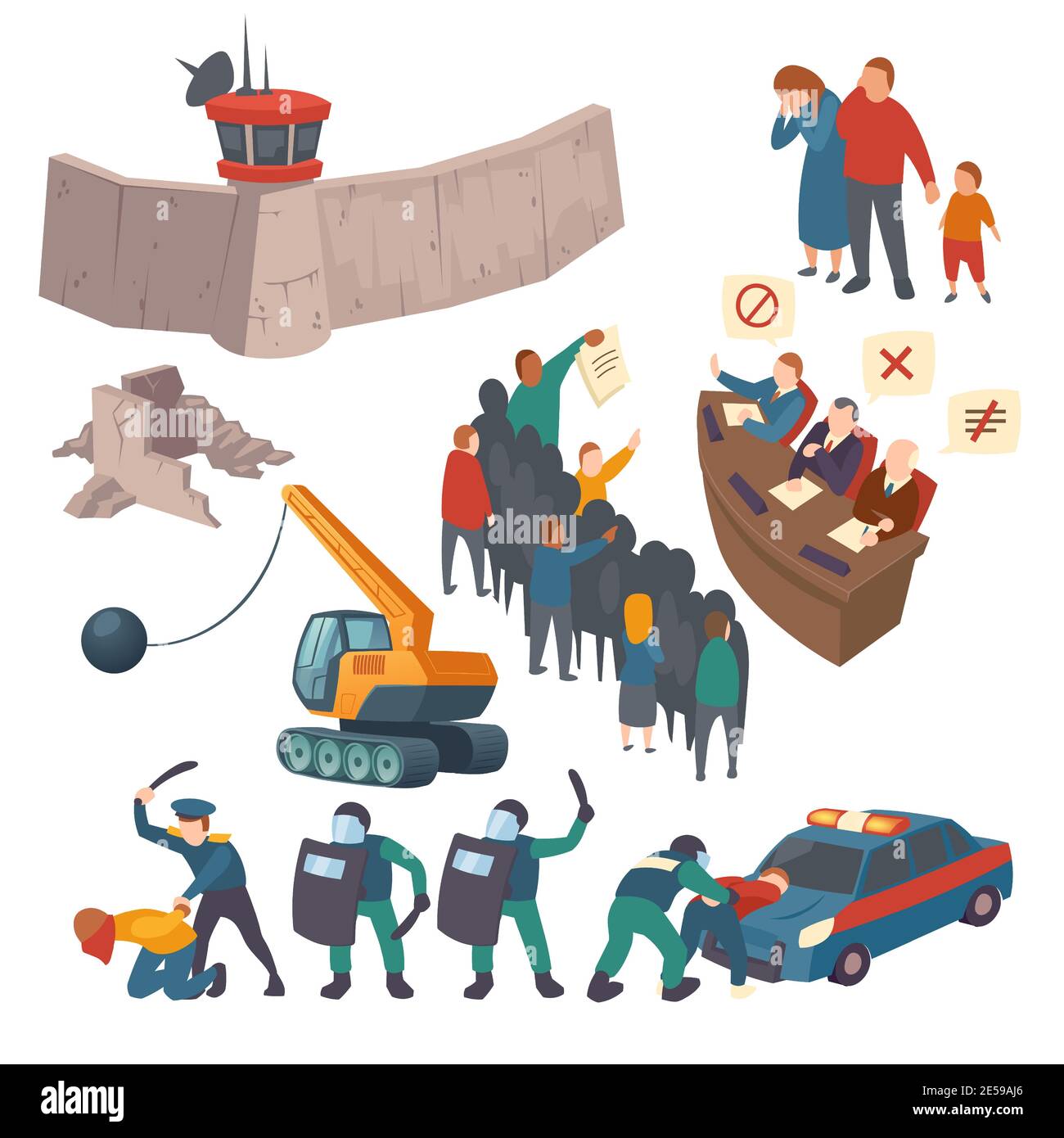 Police and people fighting Stock Vector Images - Alamy