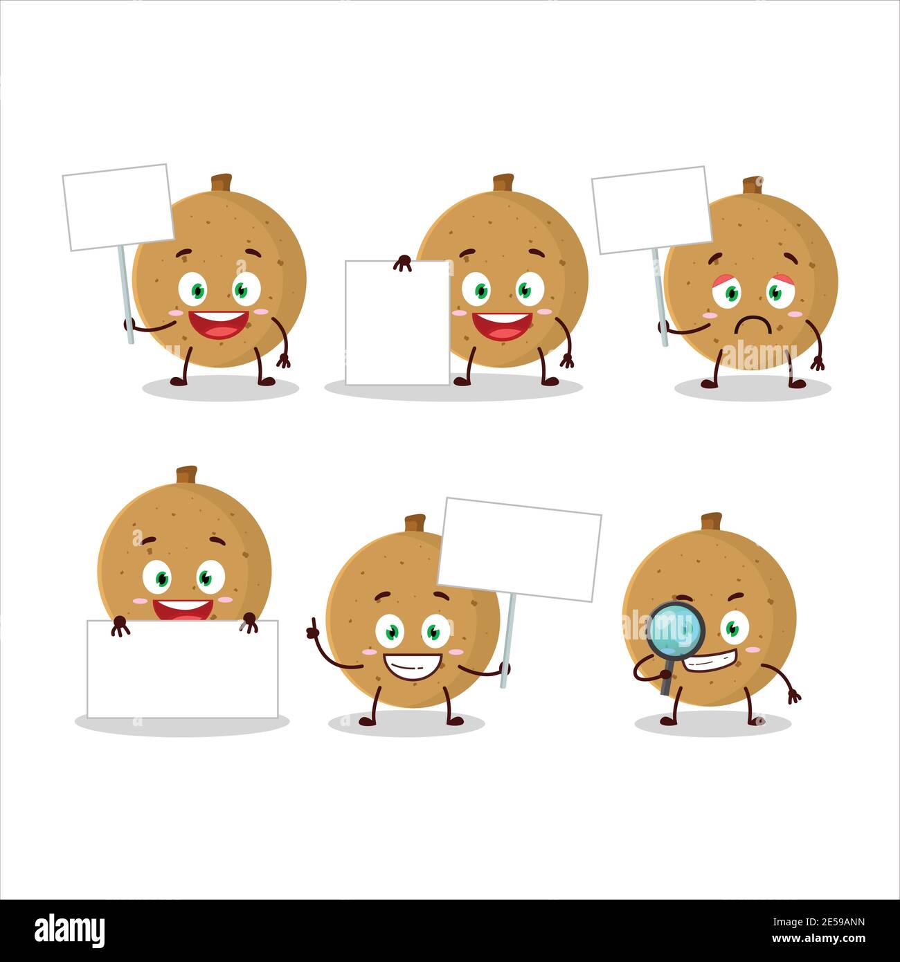 Longan cartoon in character bring information board. Vector ...