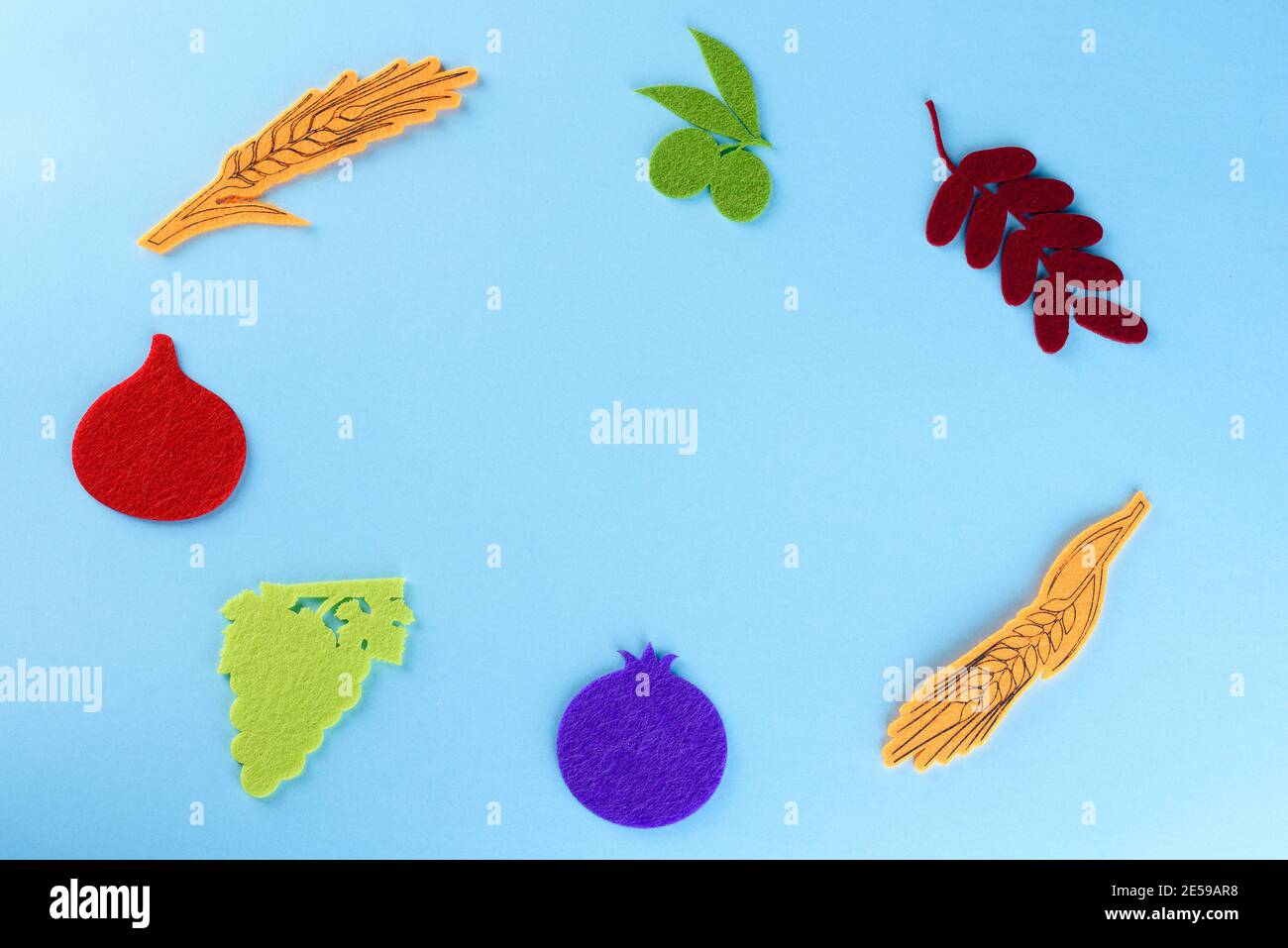 Tu Bishvat greeting card, Jewish holiday, new year of trees. The Seven ...