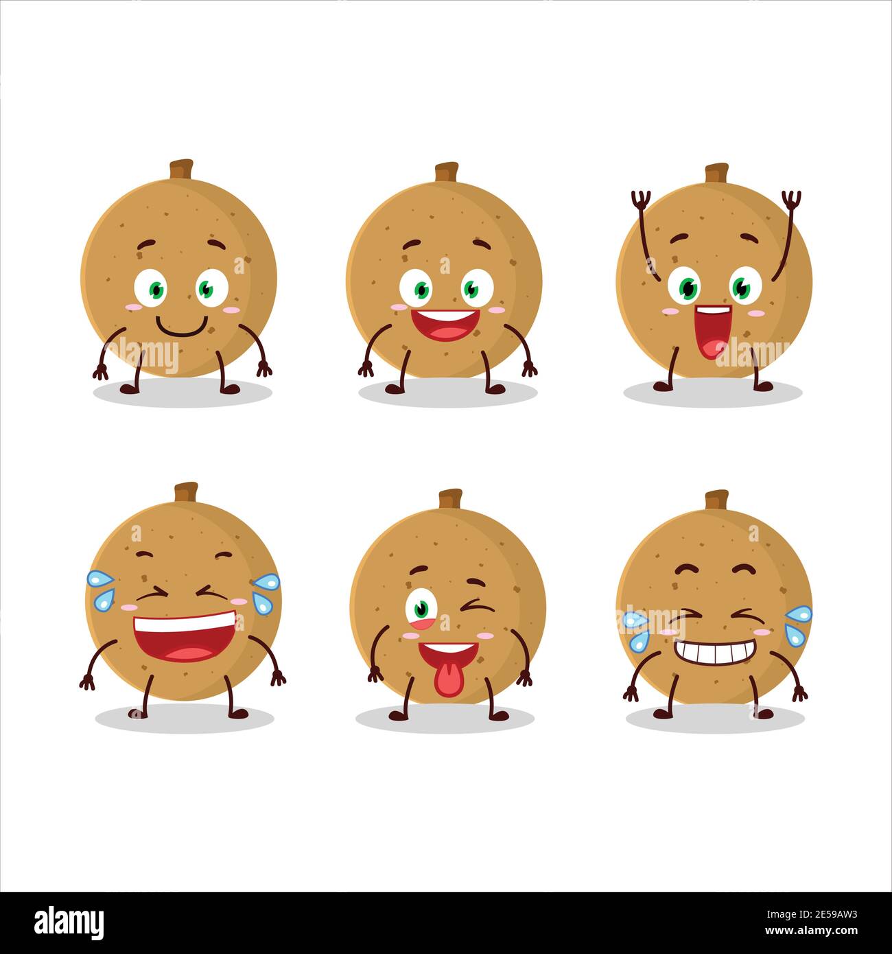Cartoon character of longan with smile expression. Vector illustration ...