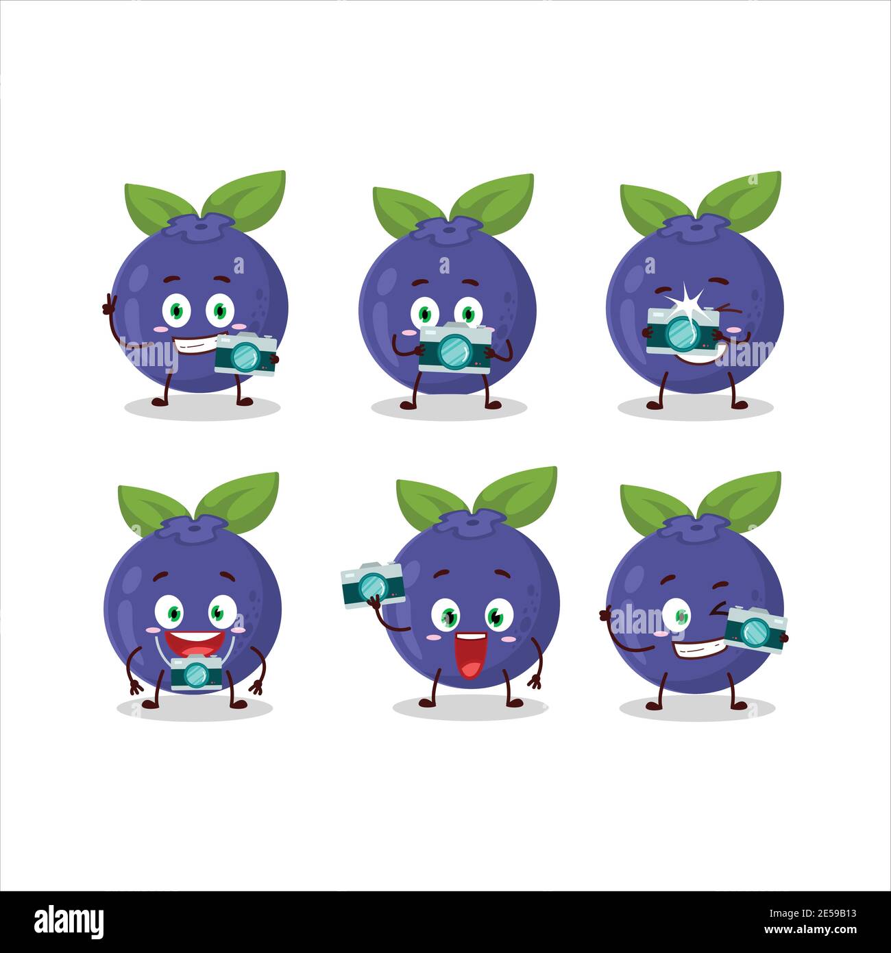 Photographer profession emoticon with new blueberry cartoon character ...