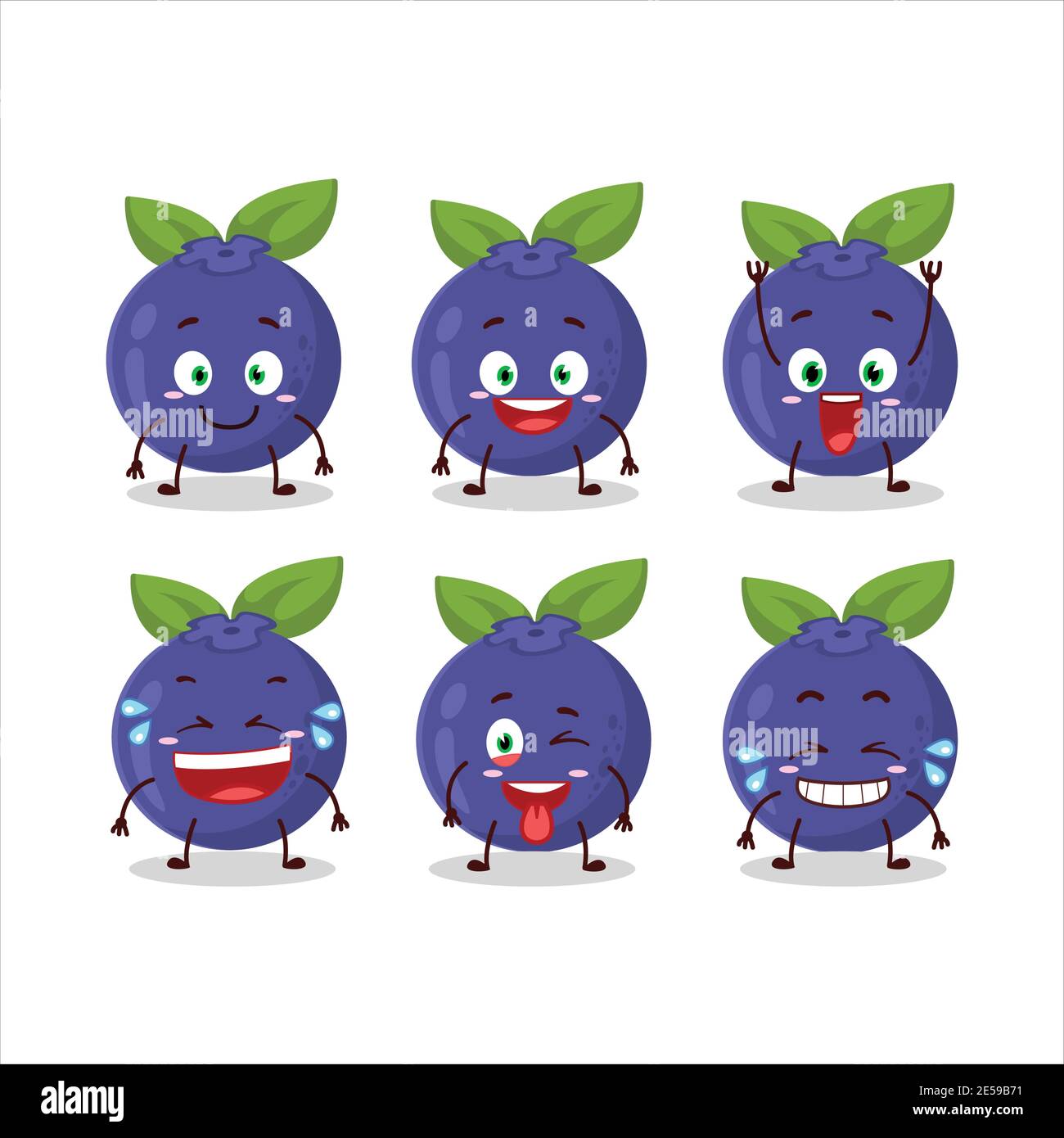 Cartoon character of new blueberry with smile expression. Vector ...