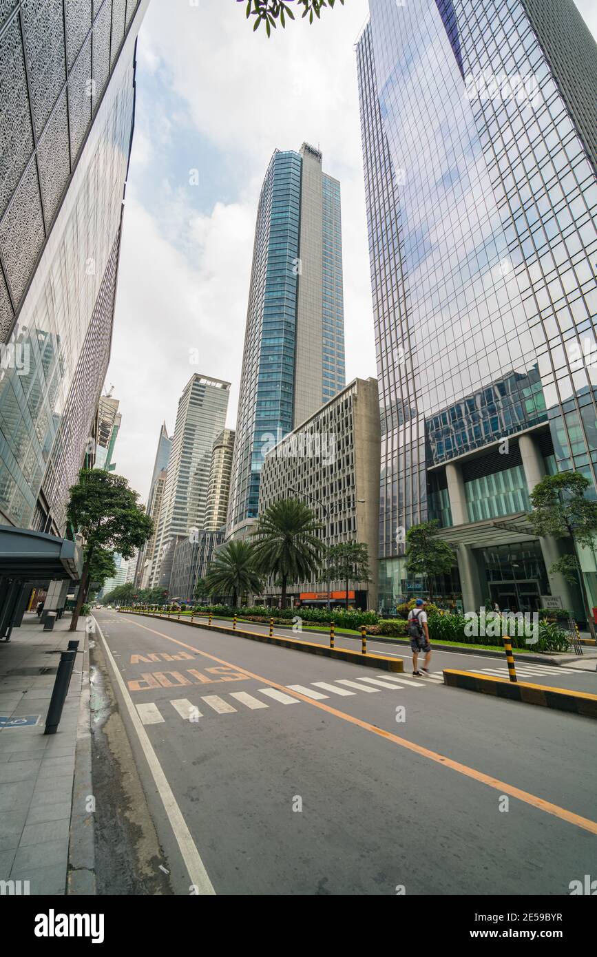 Makati, Philippines - August 2018: Modern highrise financial office ...