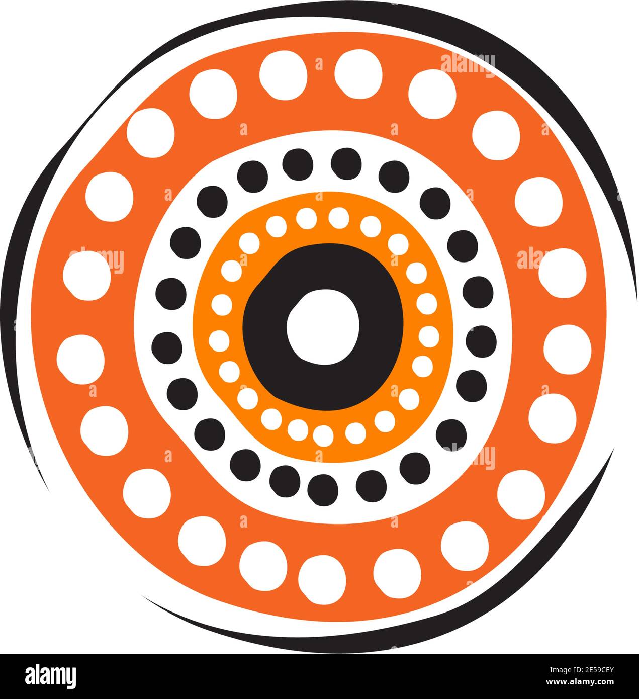 Aboriginal art dots painting icon logo design vector template Stock ...