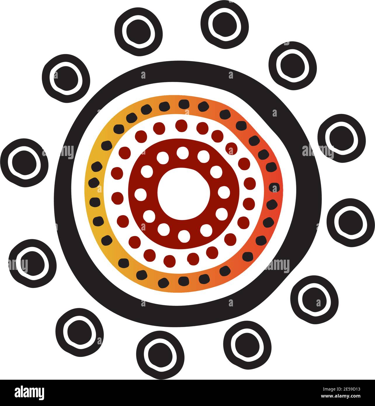 Aboriginal art dots painting icon logo design vector template Stock ...
