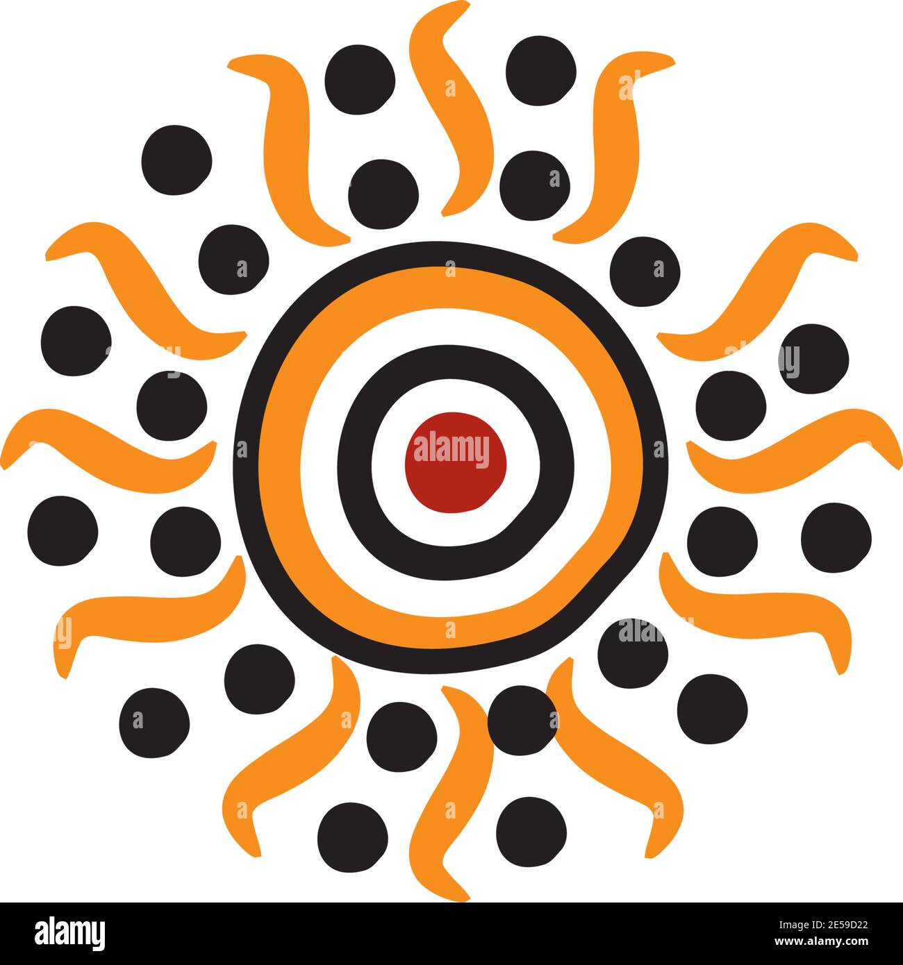 Aboriginal art dots painting icon logo design vector template Stock ...