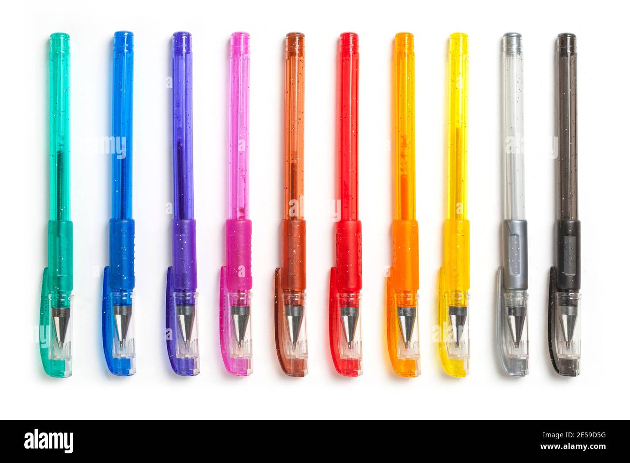 Colorful pens isolated on white background Stock Photo - Alamy