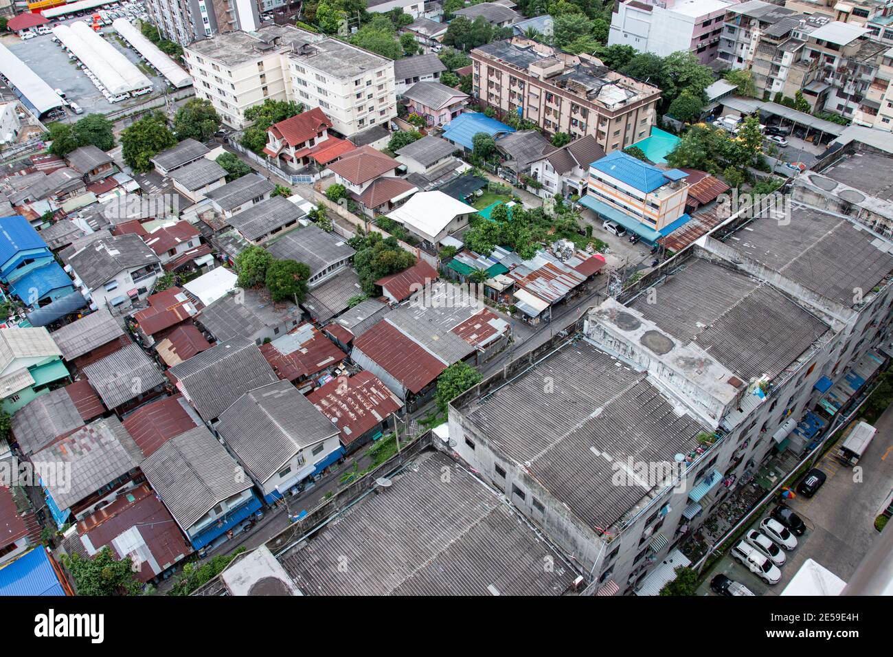 Aerial view of slums, urban dwellings Stock Photo - Alamy