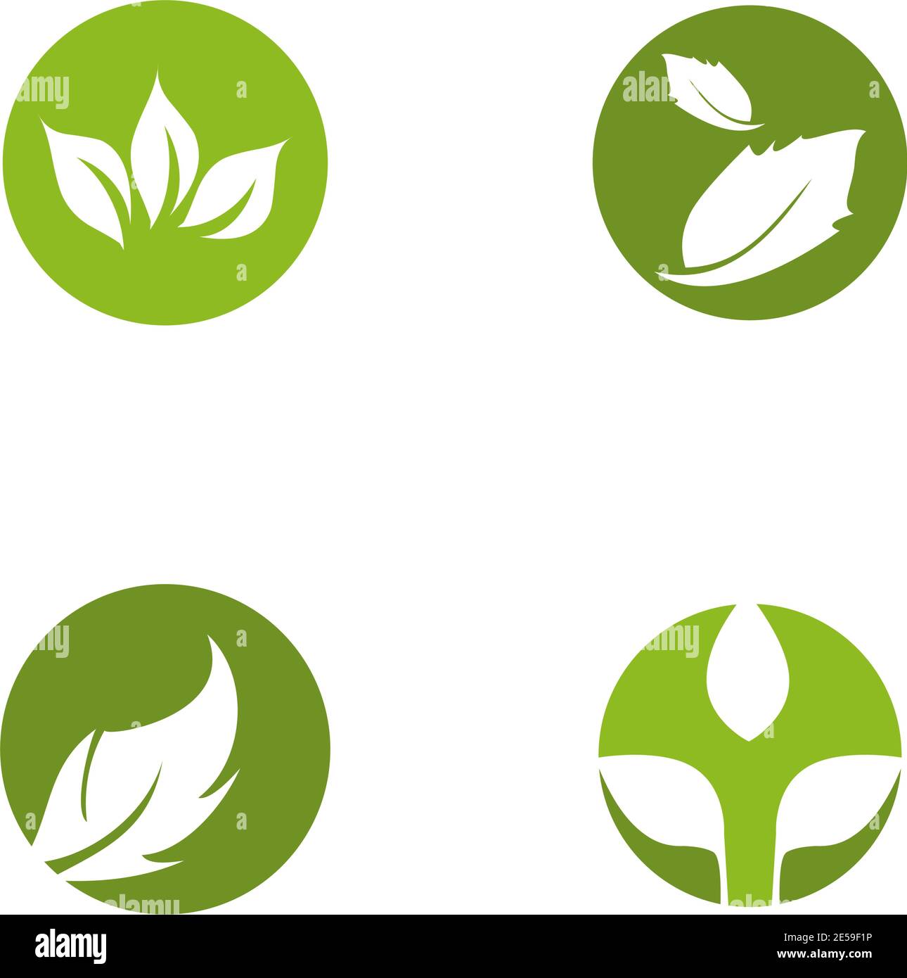Green leaf icon logo design inspiration vector illustration template ...