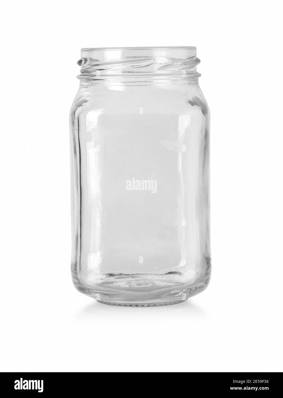 Open empty glass jar for food and canned food with clipping path Stock ...