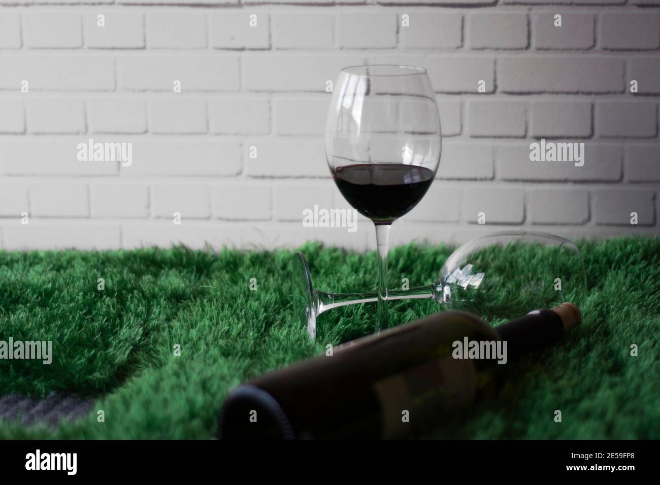 a Bottle and a glass of wine, for your cheers. Load up Stock Photo - Alamy
