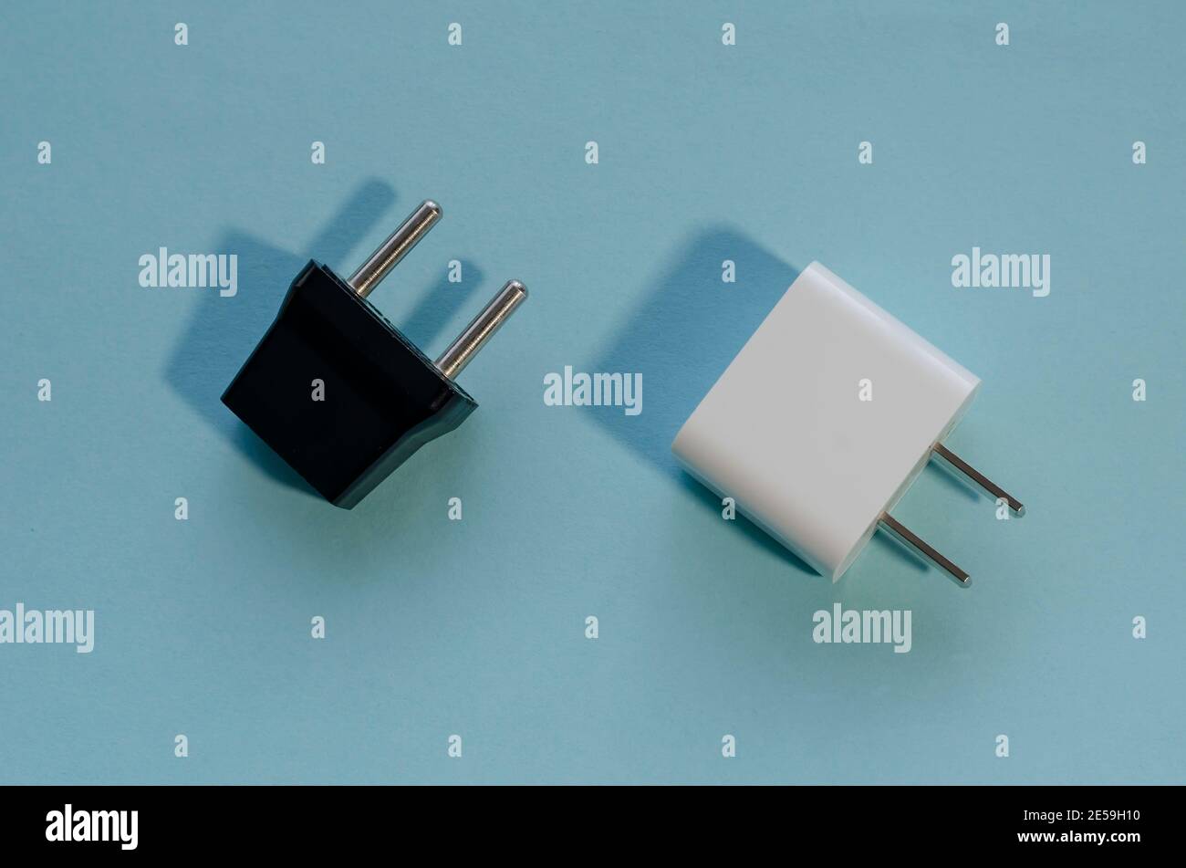 Black and white interchangeable DC and AC plugs. Wall adapters for USA ...
