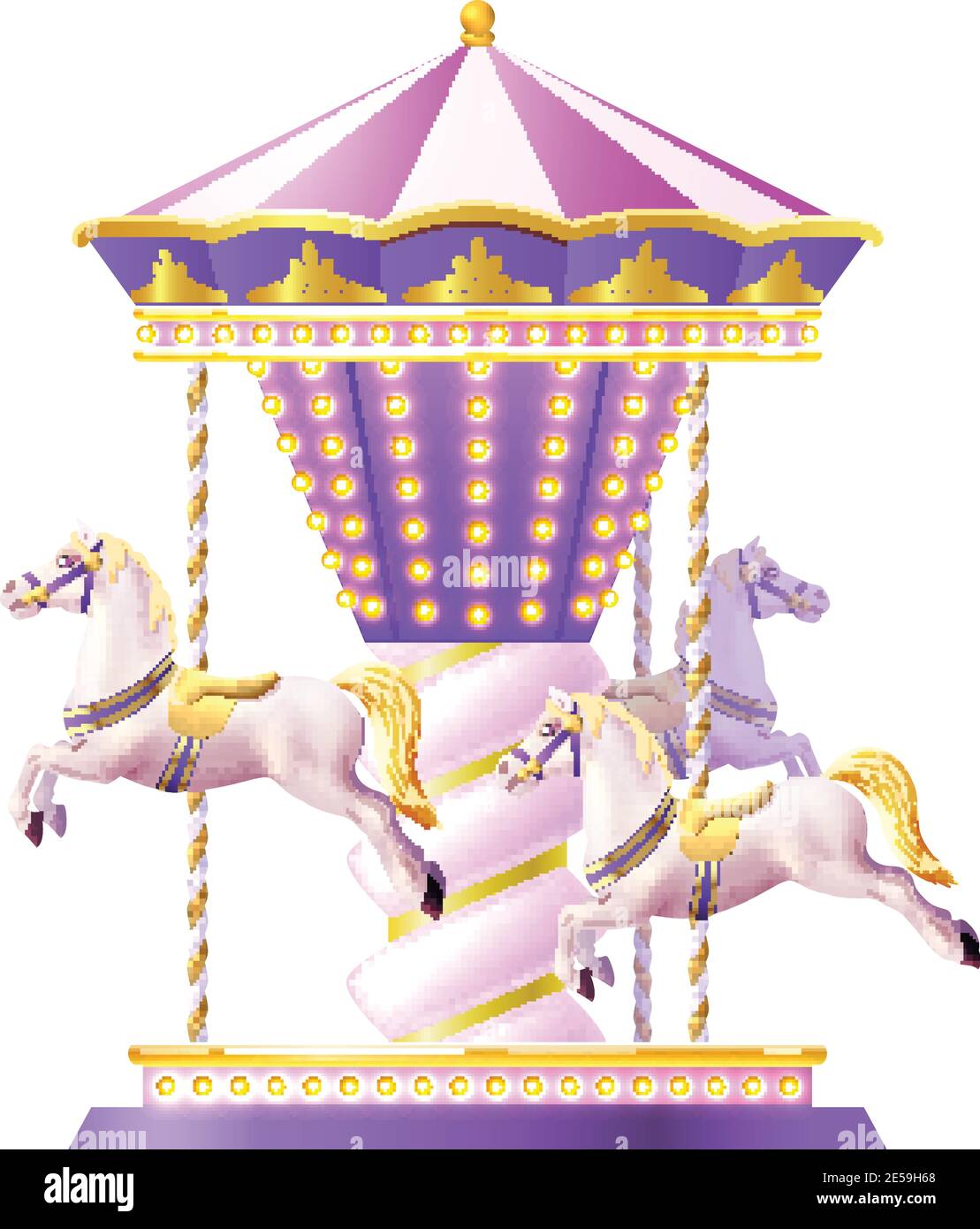Golden carousel Stock Vector Images - Alamy