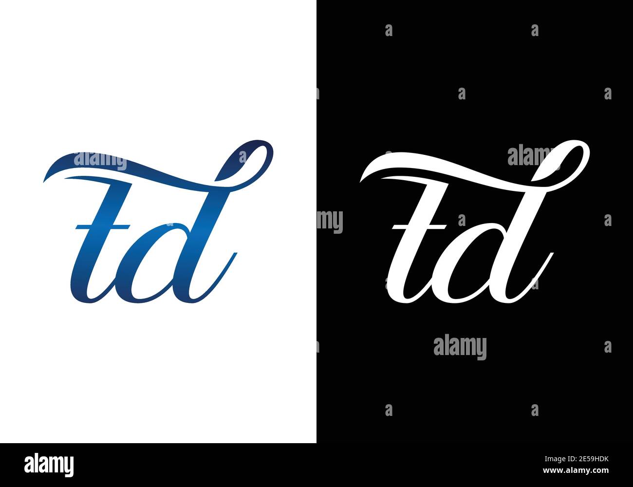 Initial Monogram Letter T D Logo Design Vector Template. T D Letter ...