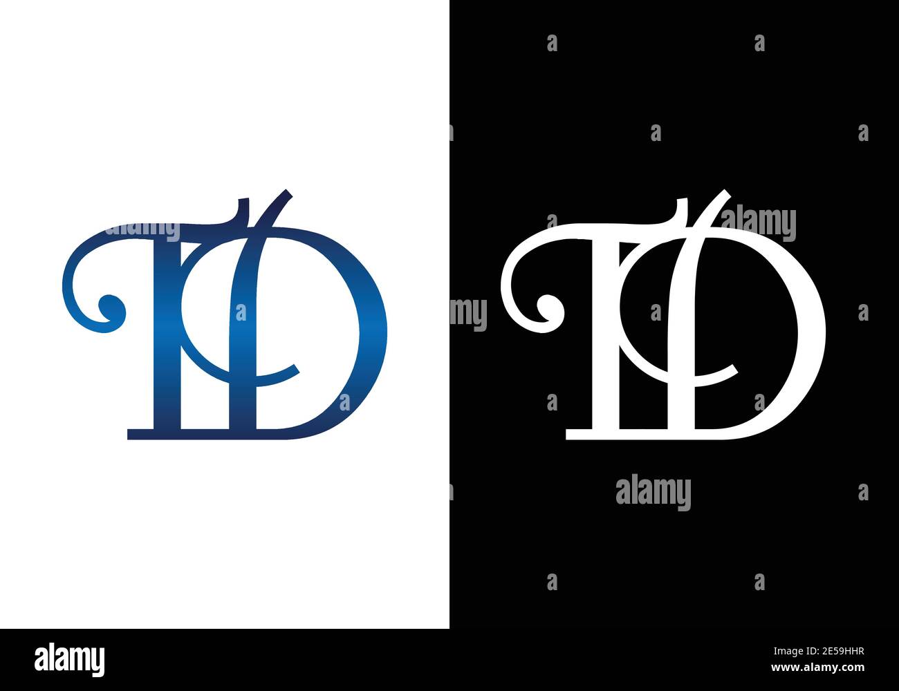 Initial Monogram Letter T D Logo Design Vector Template. T D Letter ...