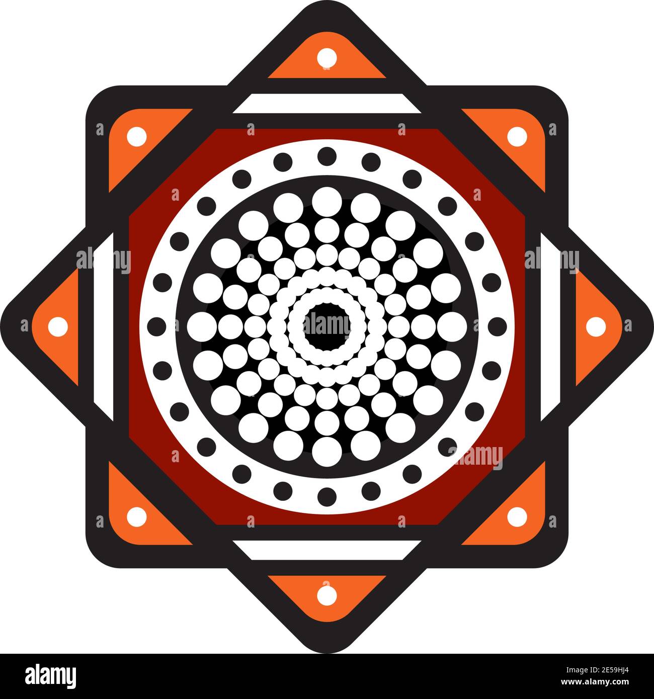 Aboriginal art dots painting icon logo design illustration vector ...