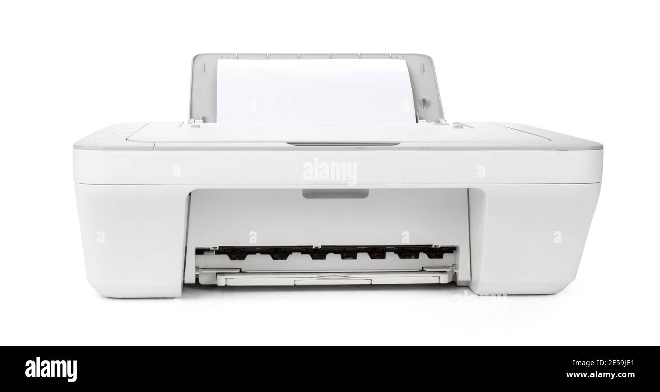 Ink jet printer isolated on white background Stock Photo - Alamy