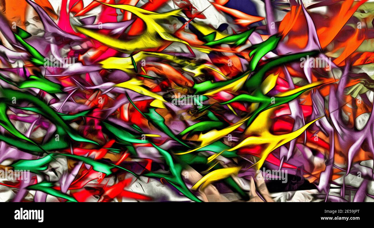 Abstract background. Psychedelic fractal, texture of brush strokes of ...