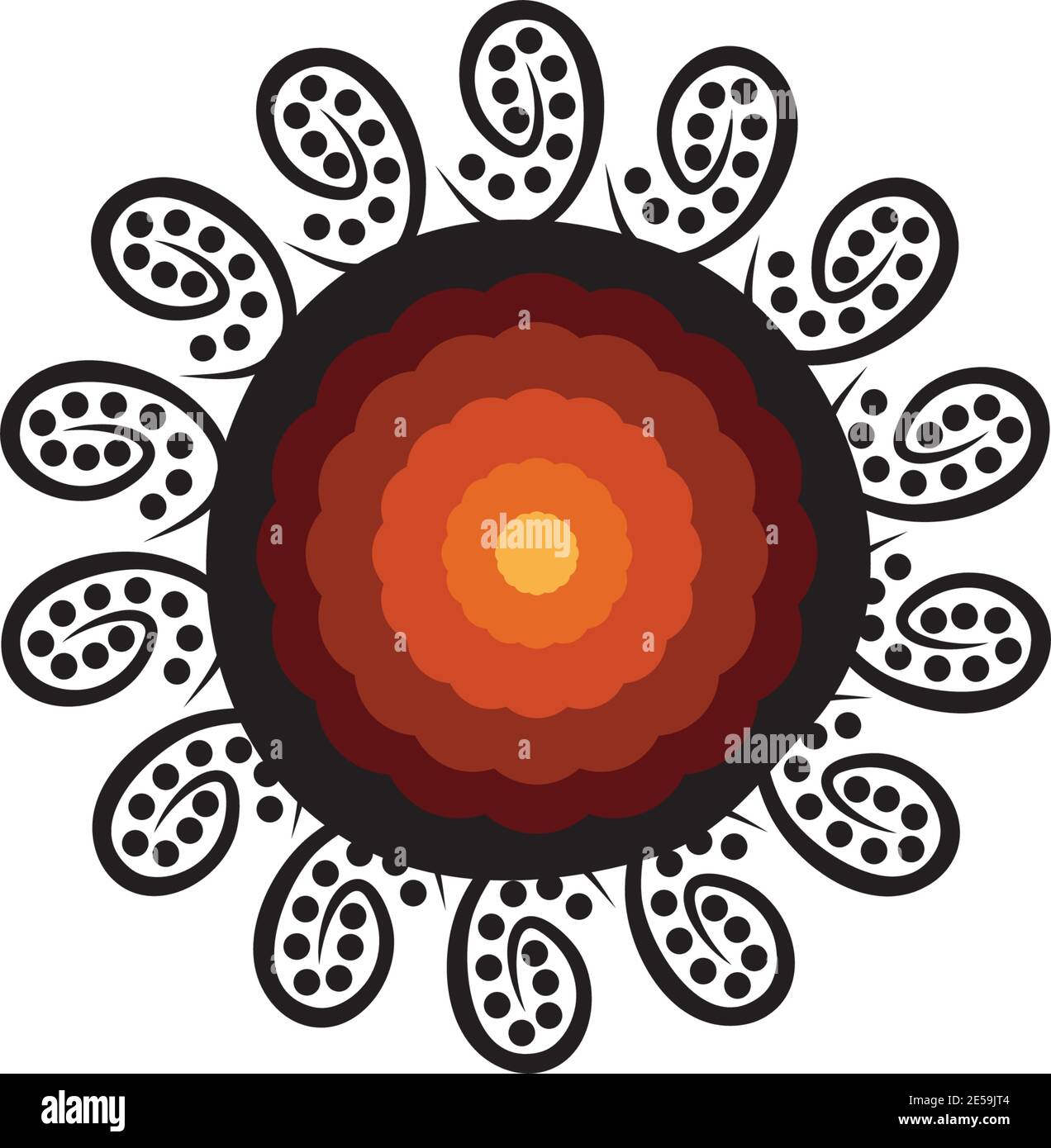Aboriginal art dots painting icon logo design illustration vector ...
