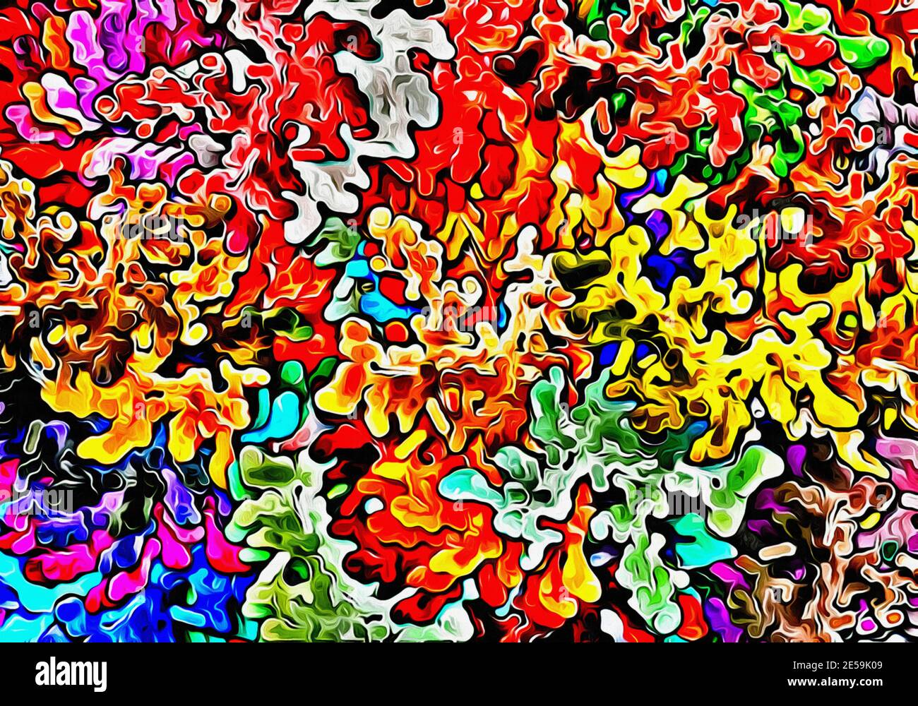 Abstract background. Psychedelic fractal, texture of brush strokes of ...