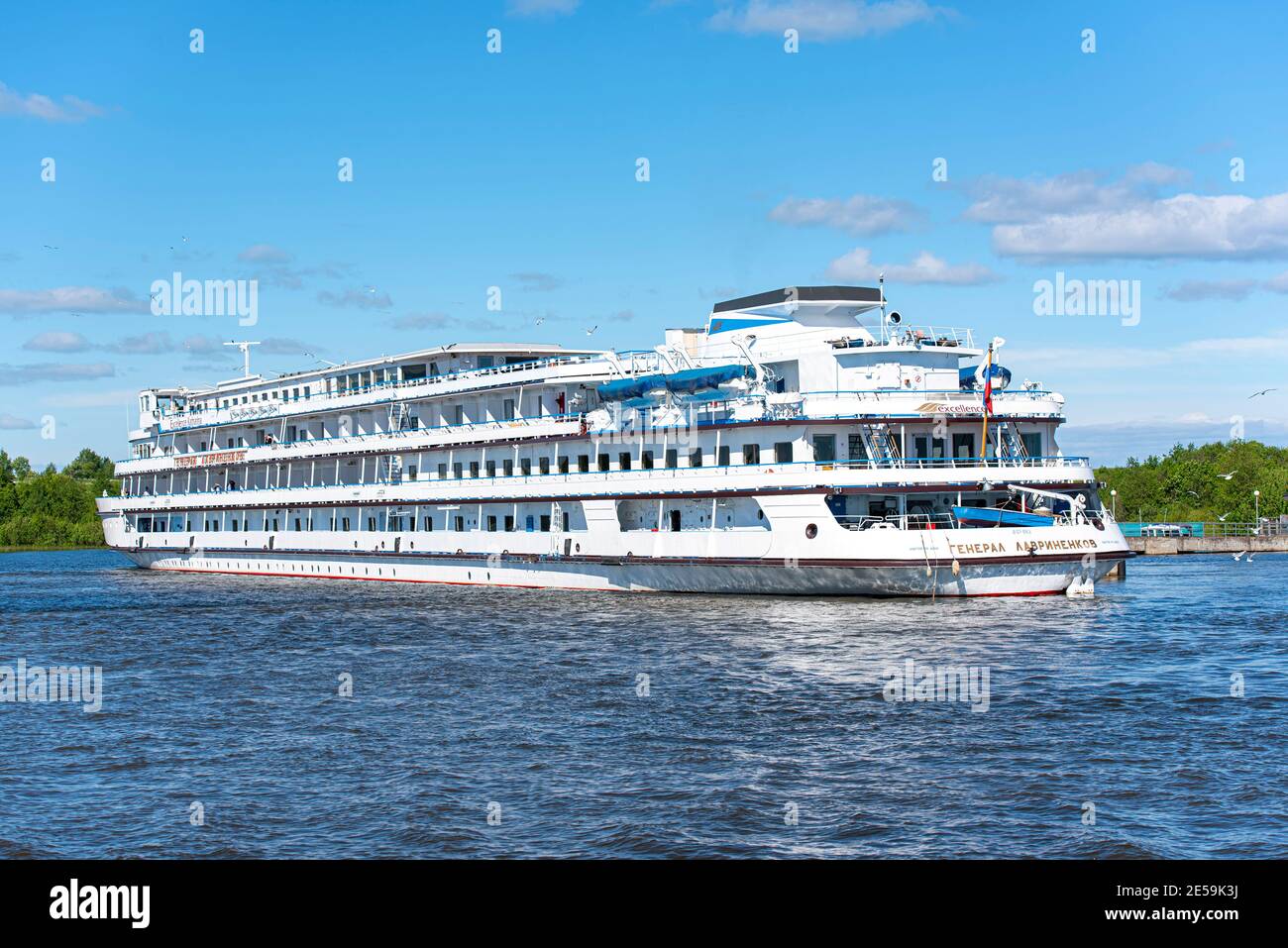 PETROZAVODSK - JUN 29: Cruise Ship floating on the Onega lake in ...