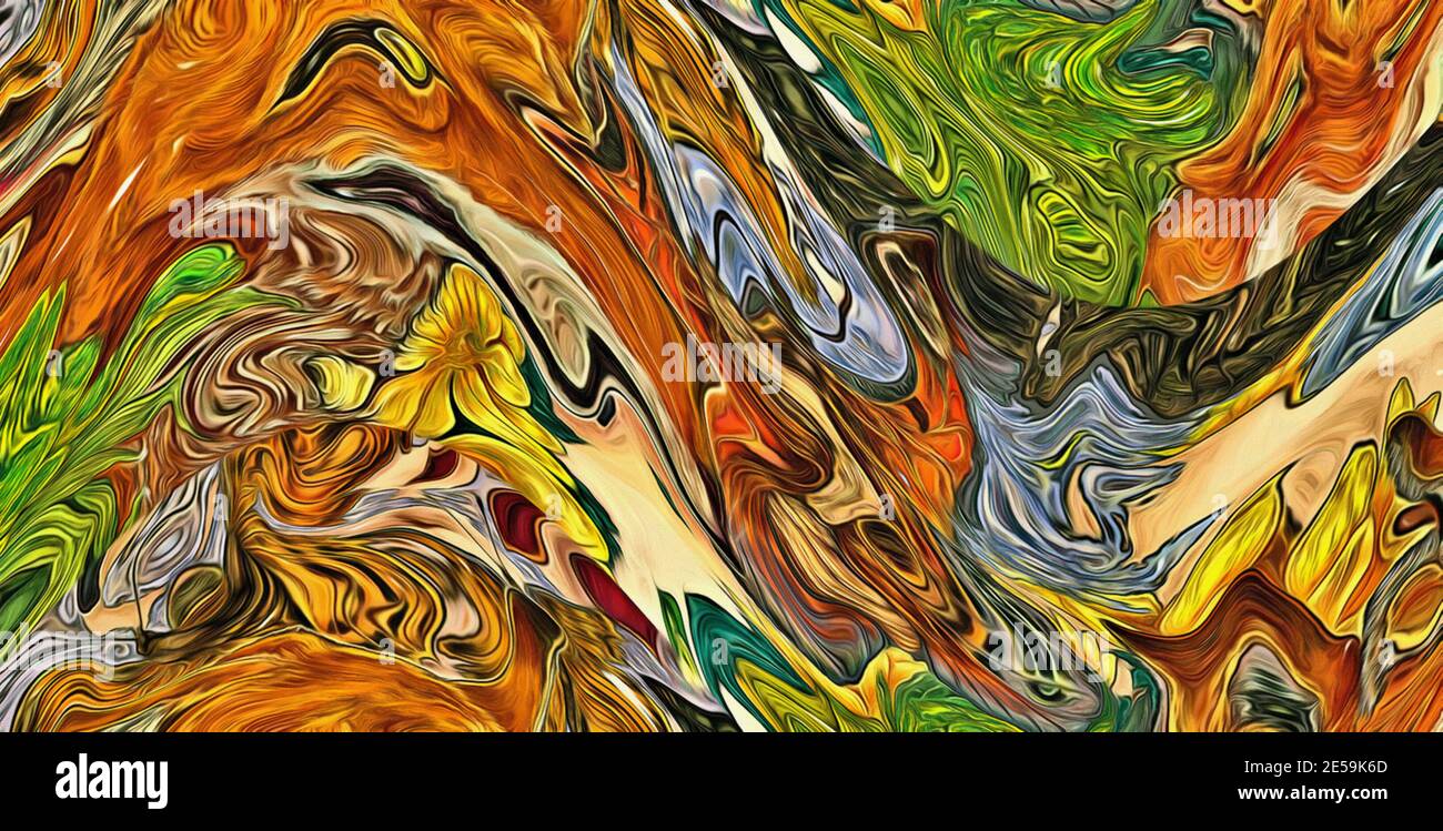 Abstract background. Psychedelic fractal, texture of brush strokes of ...