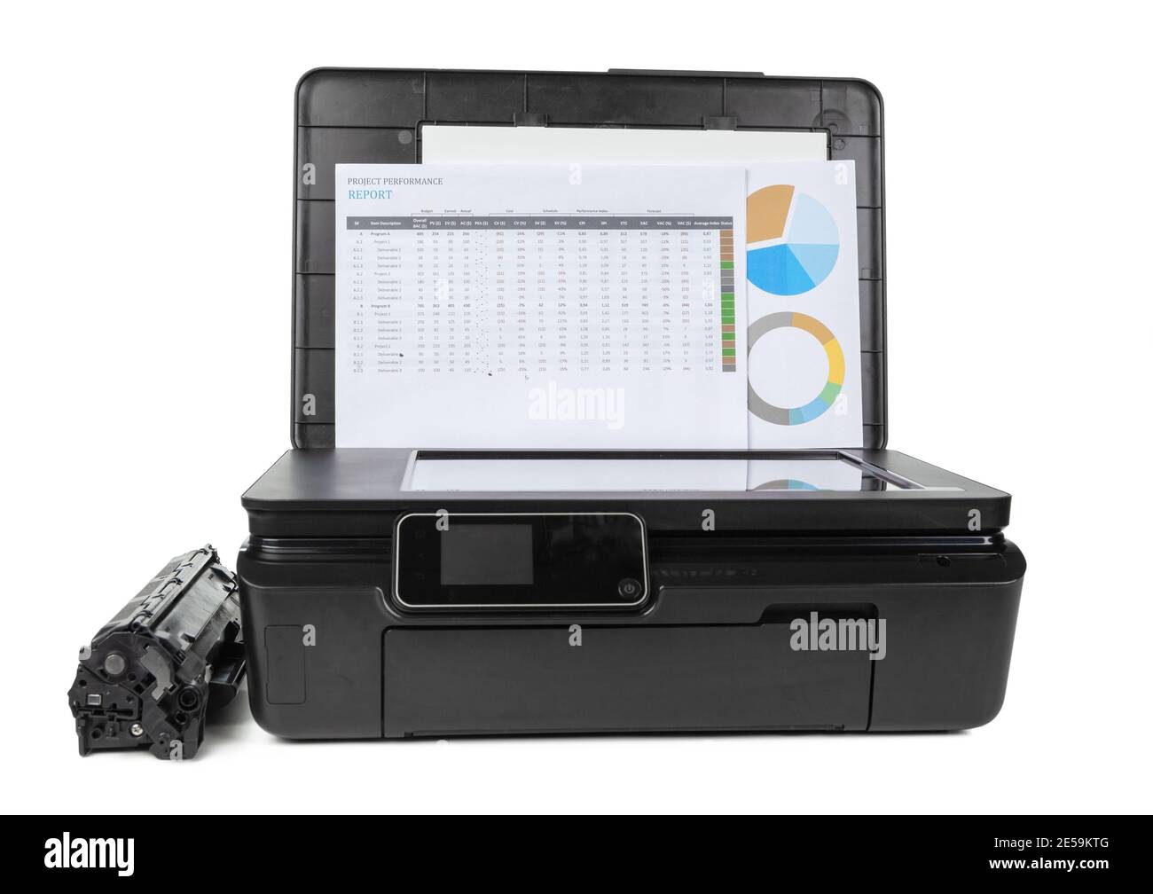 Laser home printer isolated on white background Stock Photo - Alamy