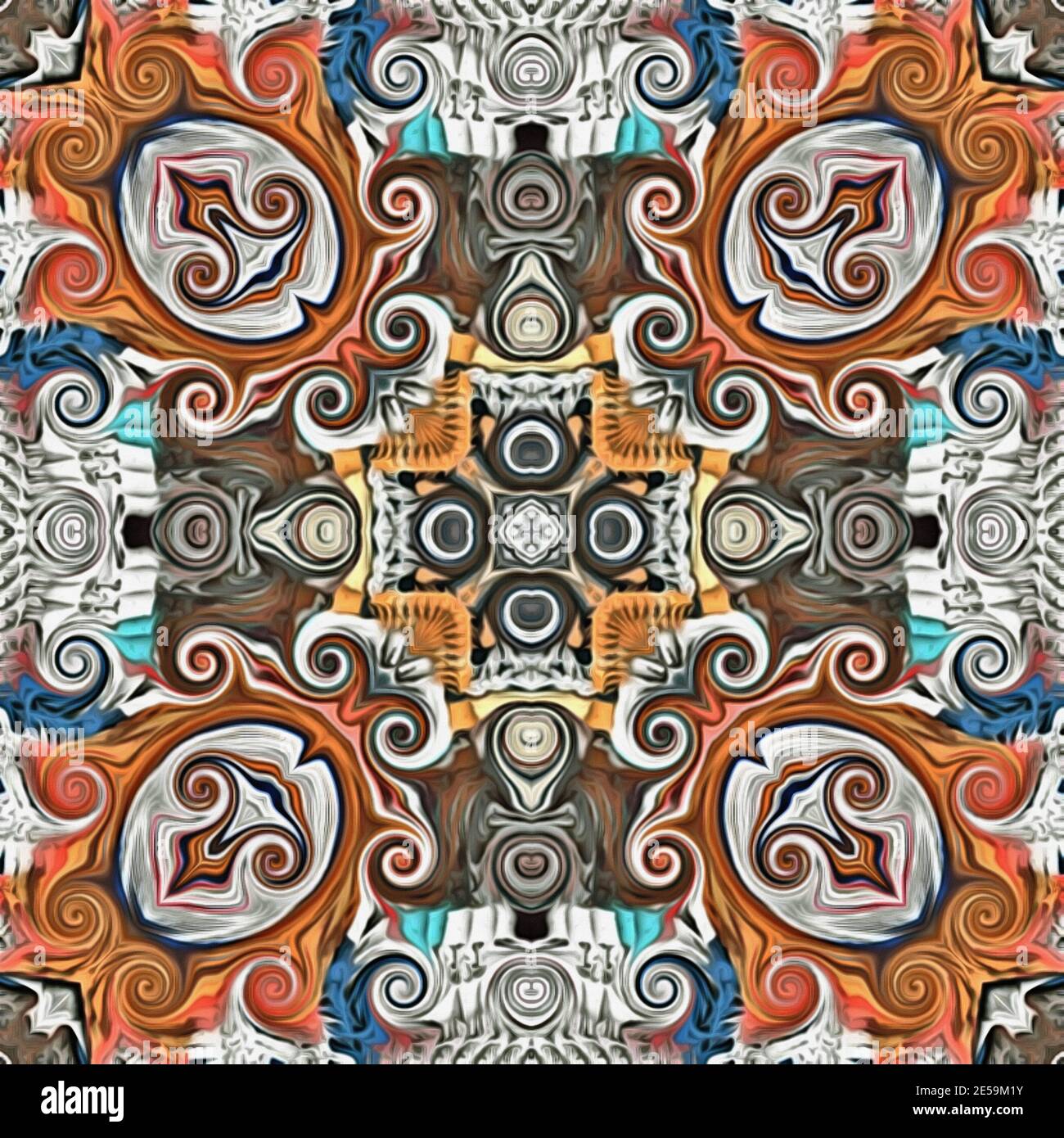 Abstract background. Psychedelic fractal, texture of brush strokes of ...