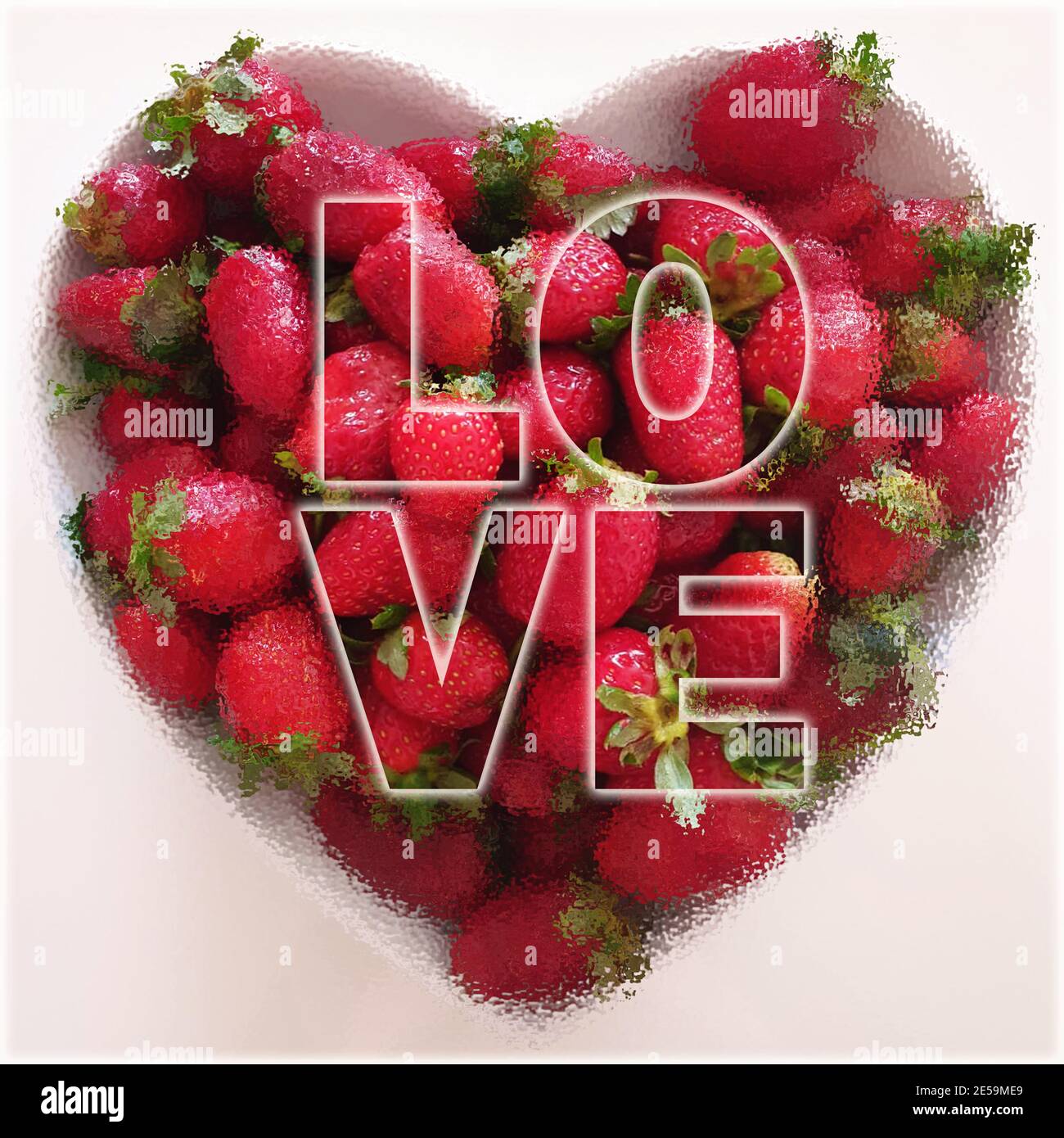 valentine poster, love, strawberry, selective focused is used the ...