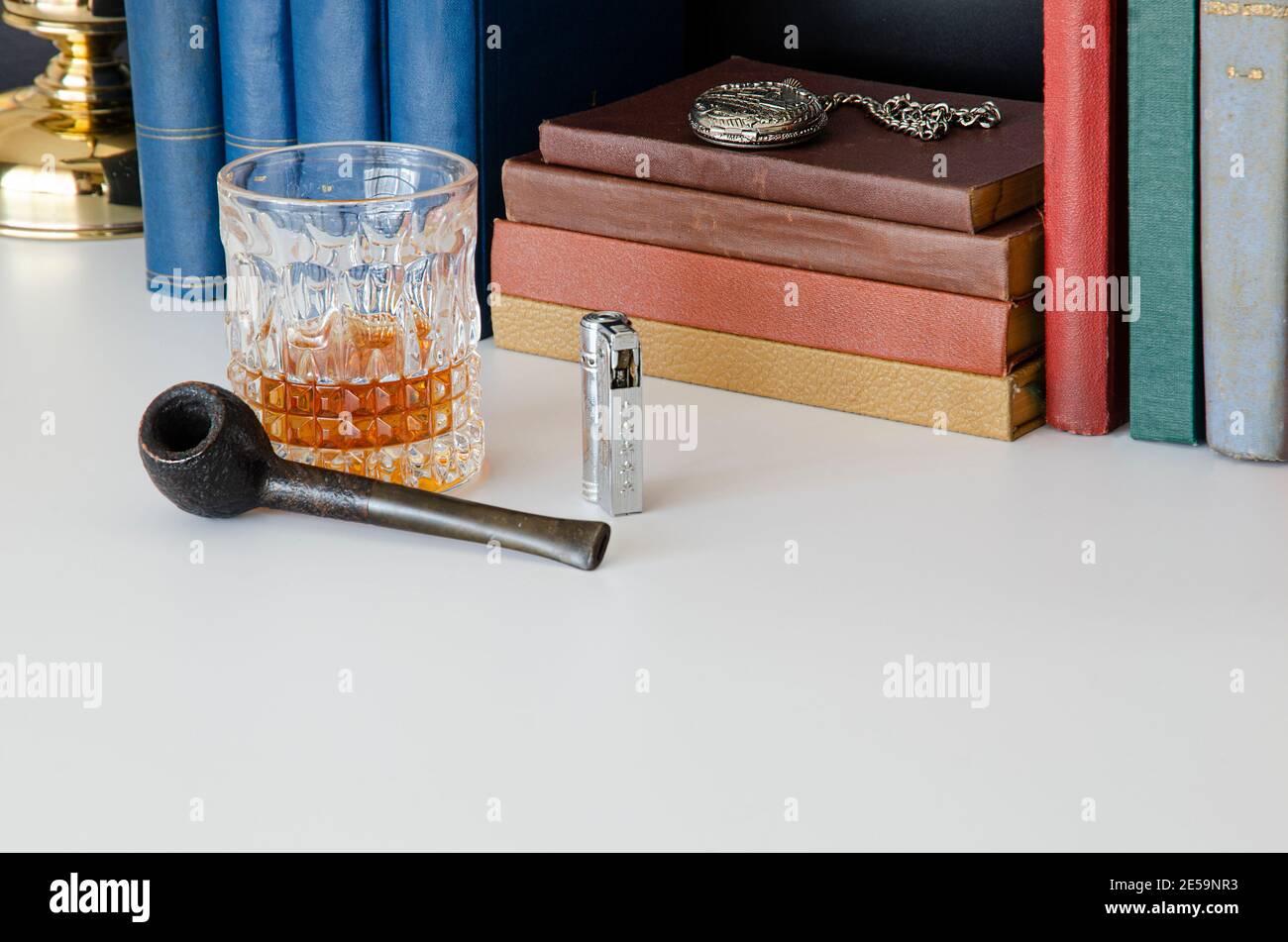 Books, literature, knowledge library, lighter, flint, smoking pipe and ...