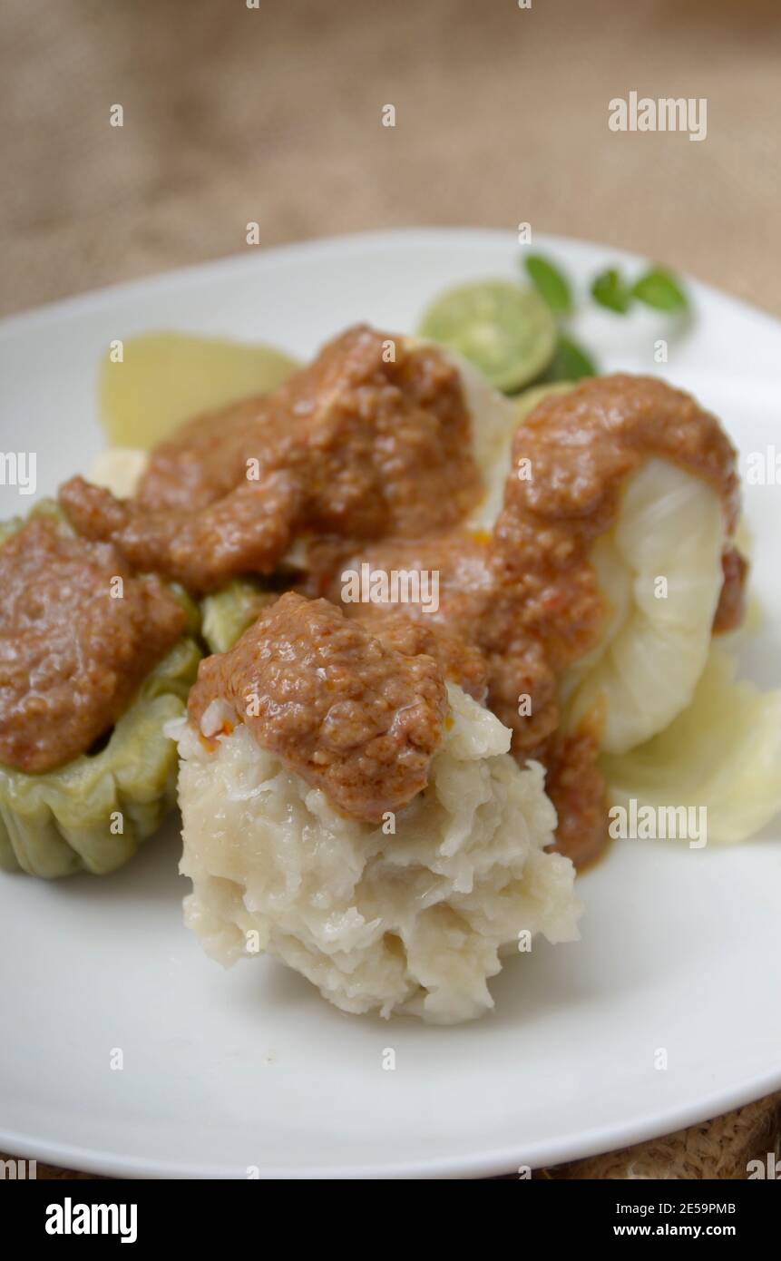 Siomay is an Indonesian steamed fish dumpling with vegetables served in ...