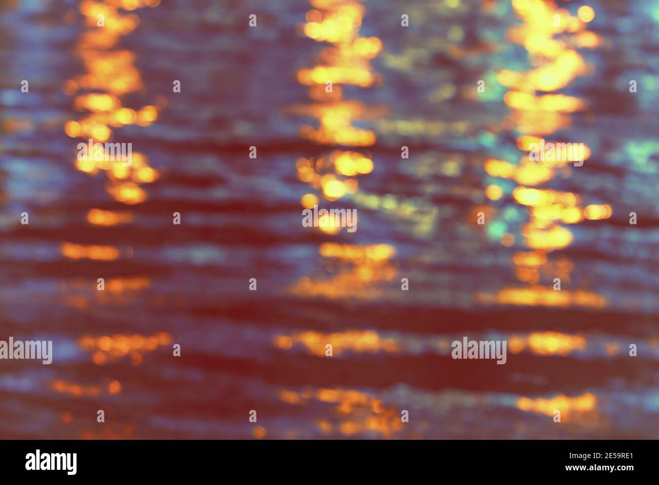 water surface of a town's river at night, blurred background Stock ...
